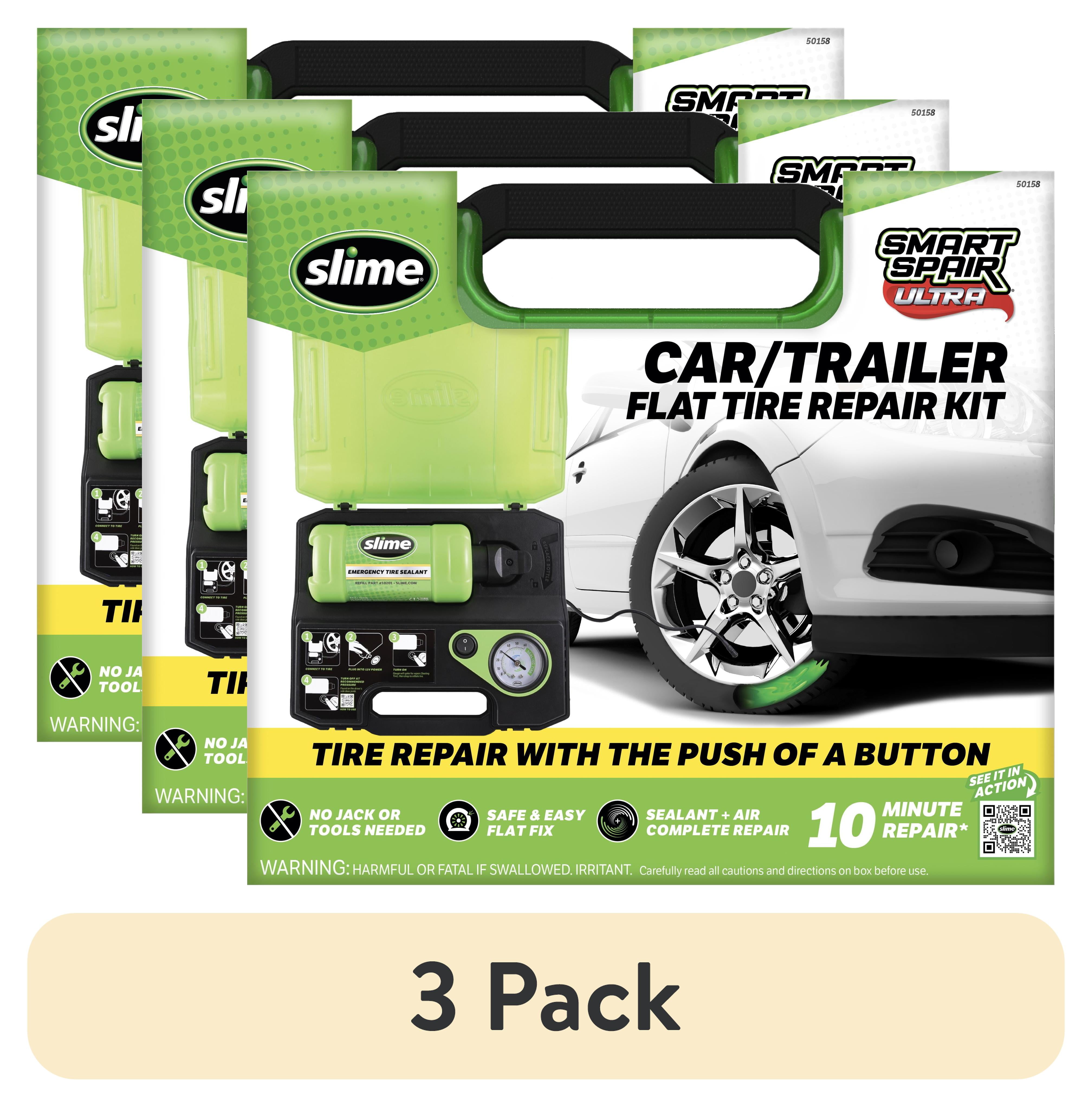 (3 pack) Slime Smart Spair Ultra Car/Trailer Flat Tire Repair Kit ...