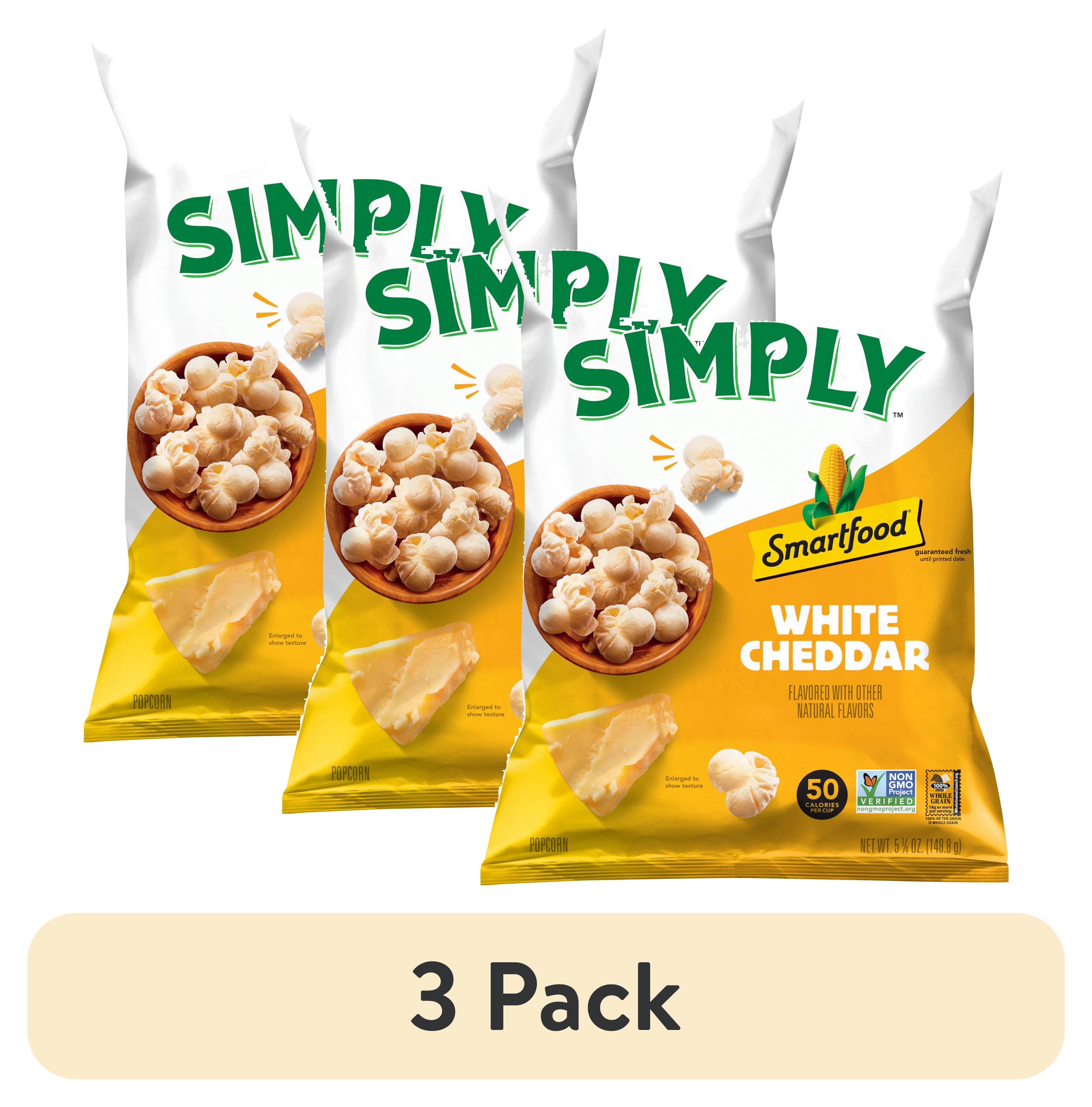 (3 pack) Simply Smartfood Popcorn White Cheddar, 5.25 ounce - Walmart.com