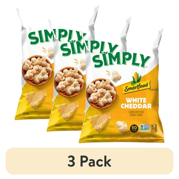 (3 pack) Simply Smartfood Popcorn White Cheddar, 5.25 ounce - Walmart.com