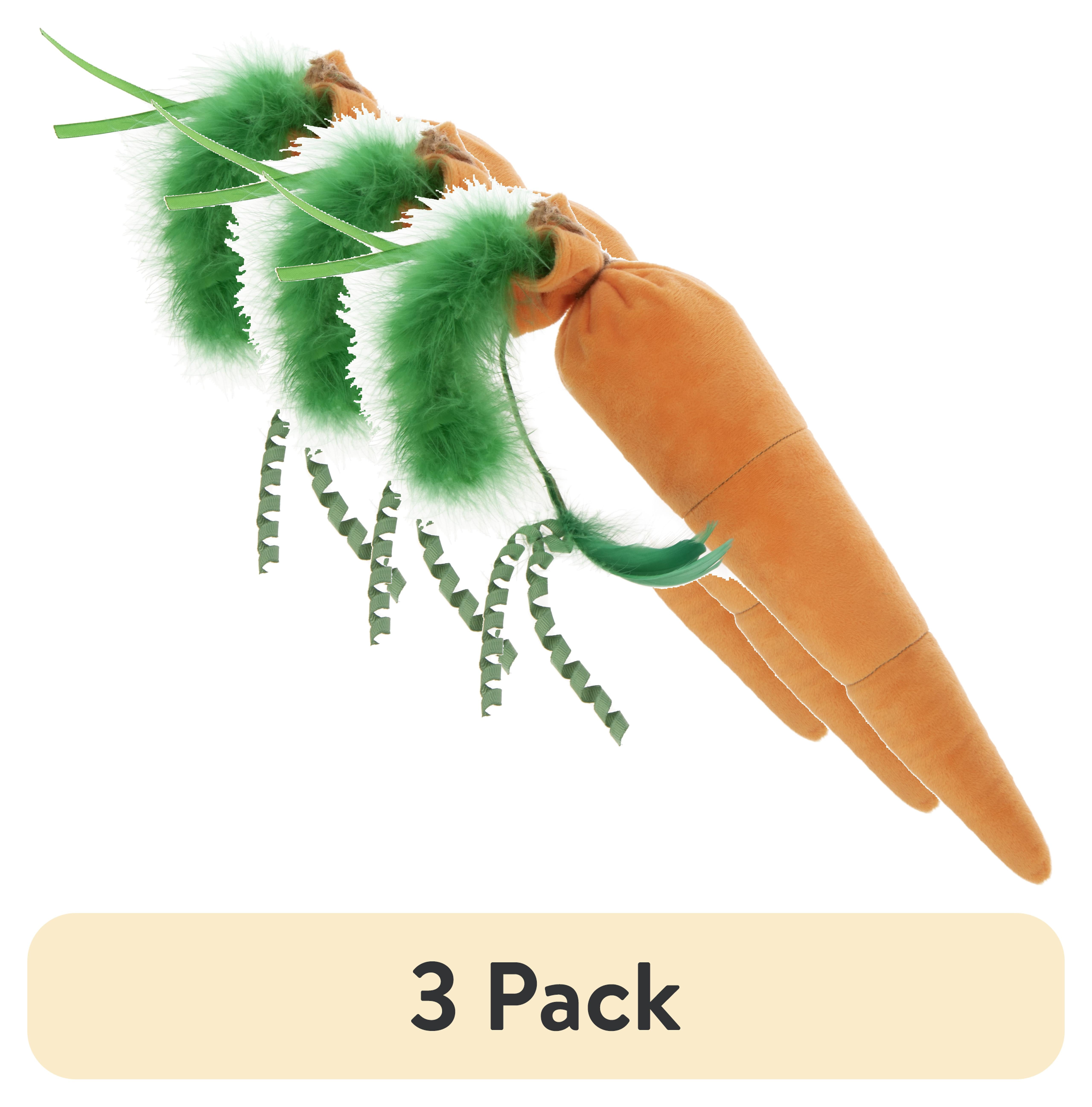 (3 pack) SmartyKat Kolossal Karrot Soft Plush Crinkle Kicker Cat Toy ...
