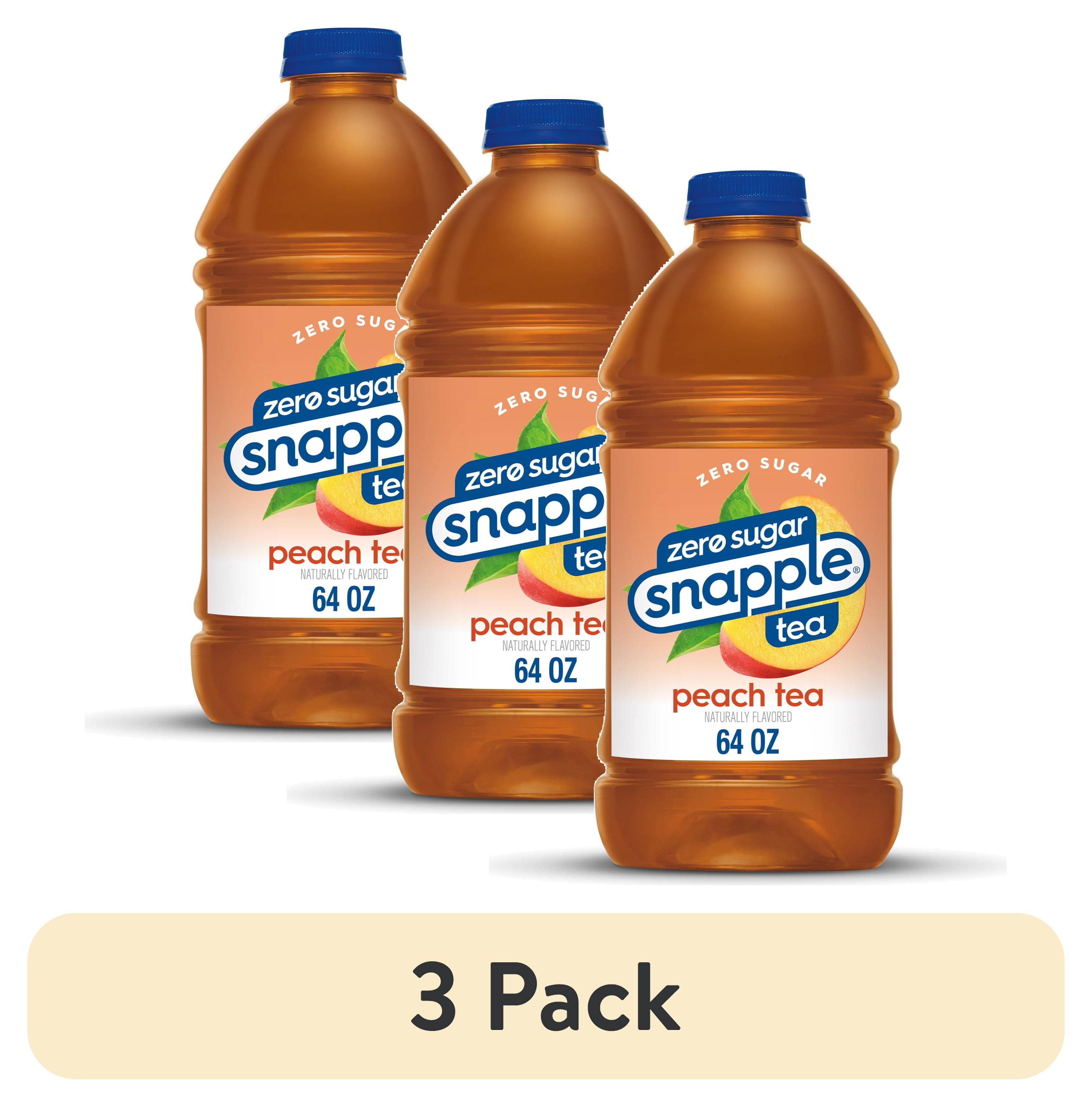 (3 pack) Snapple Zero Sugar Peach, Bottled Tea Drink, 64 fl oz ...