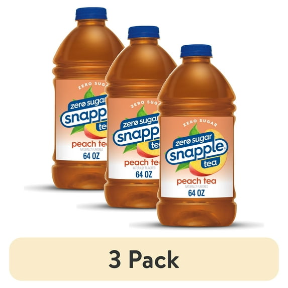 (3 pack) Snapple Zero Sugar Peach, Bottled Tea Drink, 64 fl oz ...