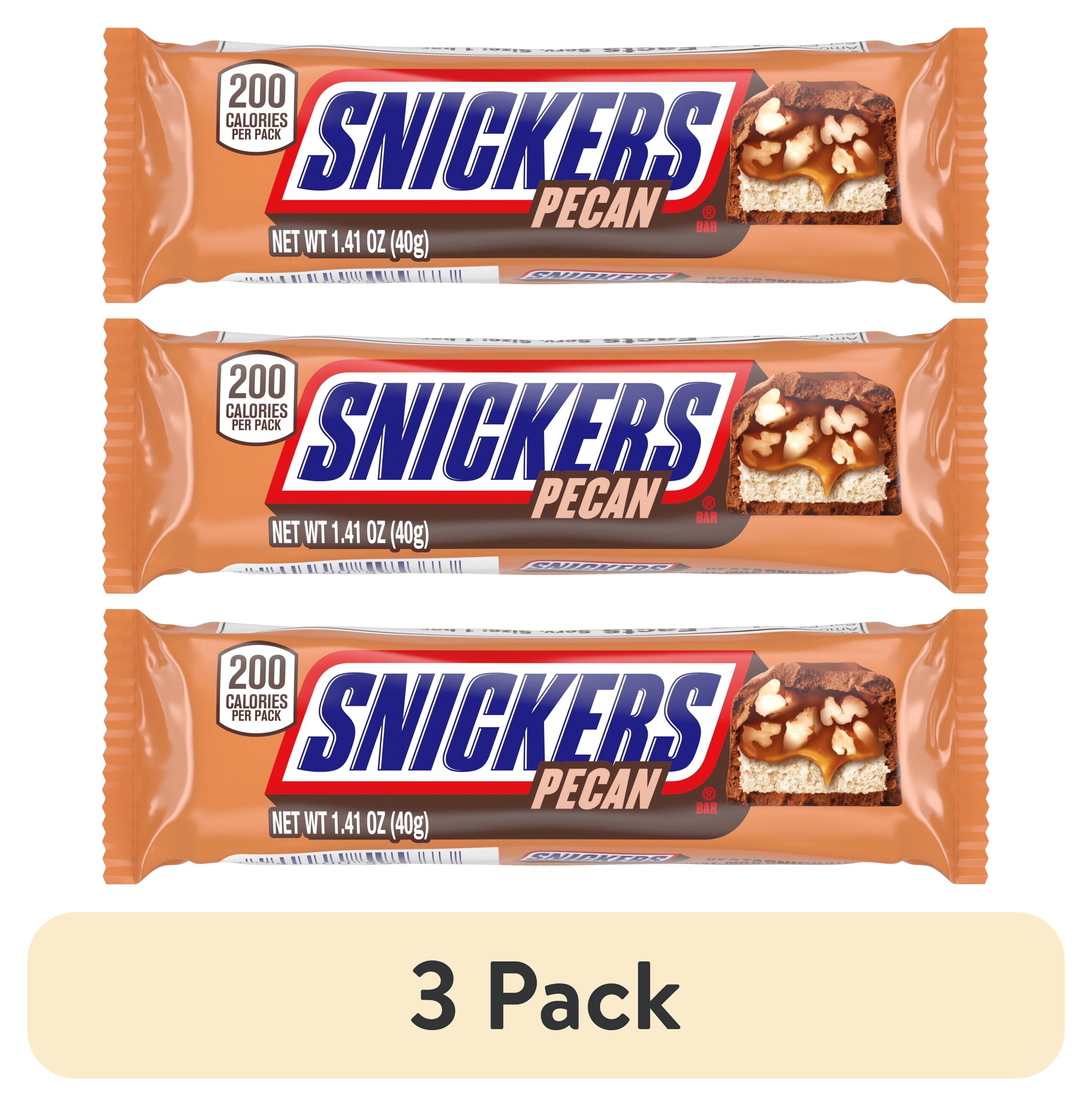 (3 pack) Snickers Pecan Milk Chocolate Candy, Bar 1.41 oz - Walmart.com