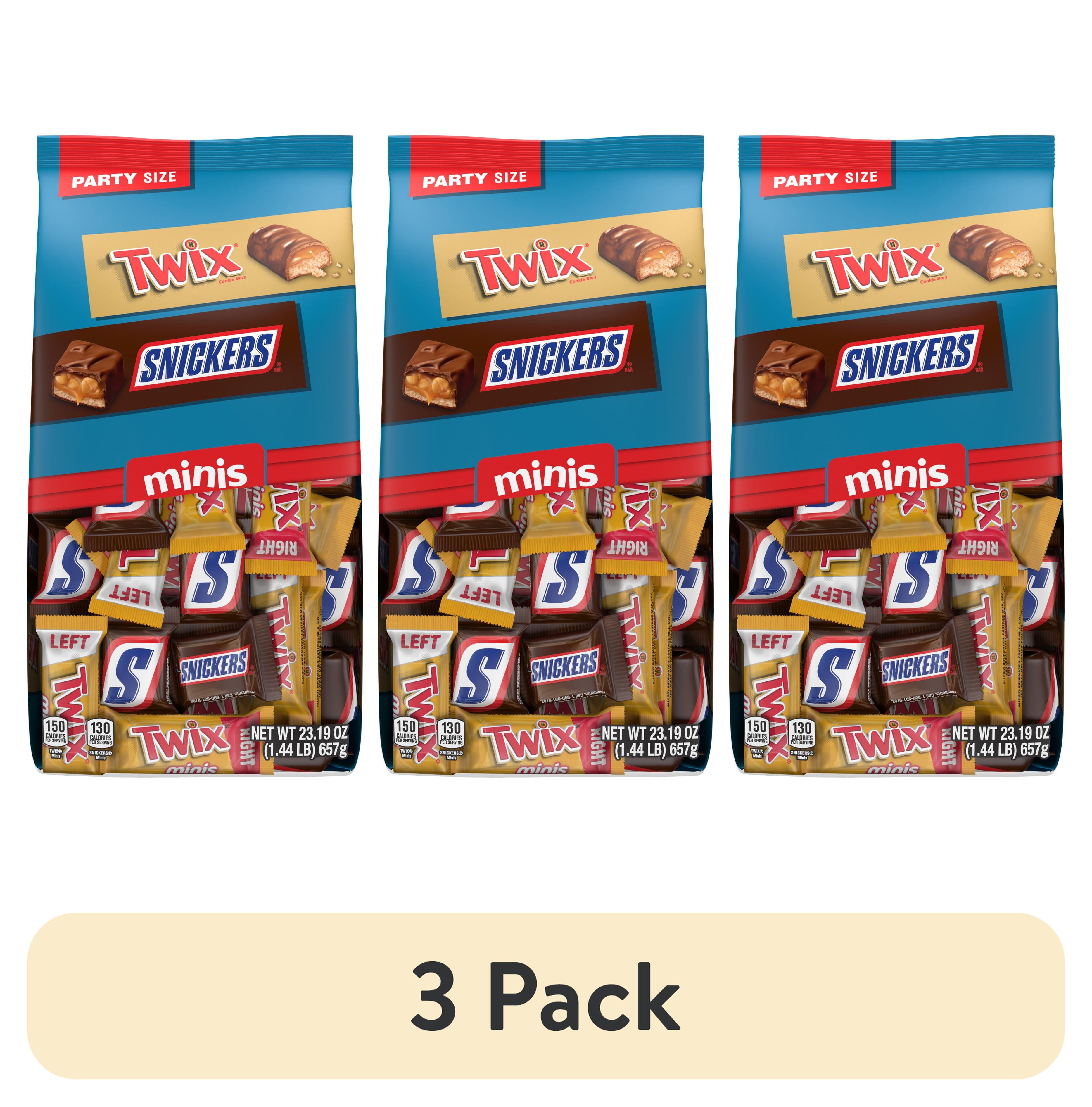 (3 pack) Snickers & Twix Minis Milk Chocolate Bars Variety Pack, Party ...