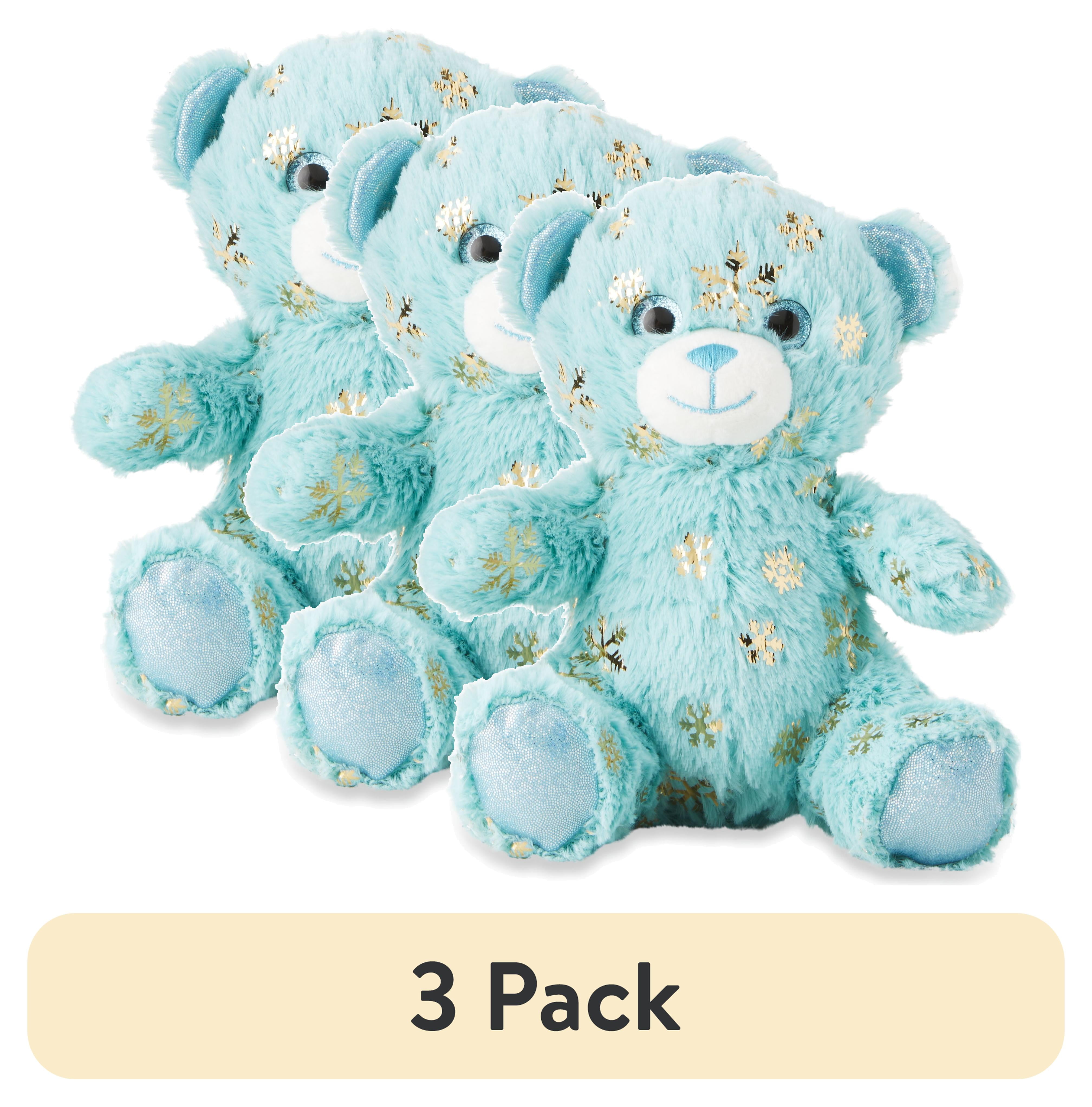 (3 pack) Snowflake Plush Stuffed Animal Toy, Blue Bear, Child, 7.5 in ...