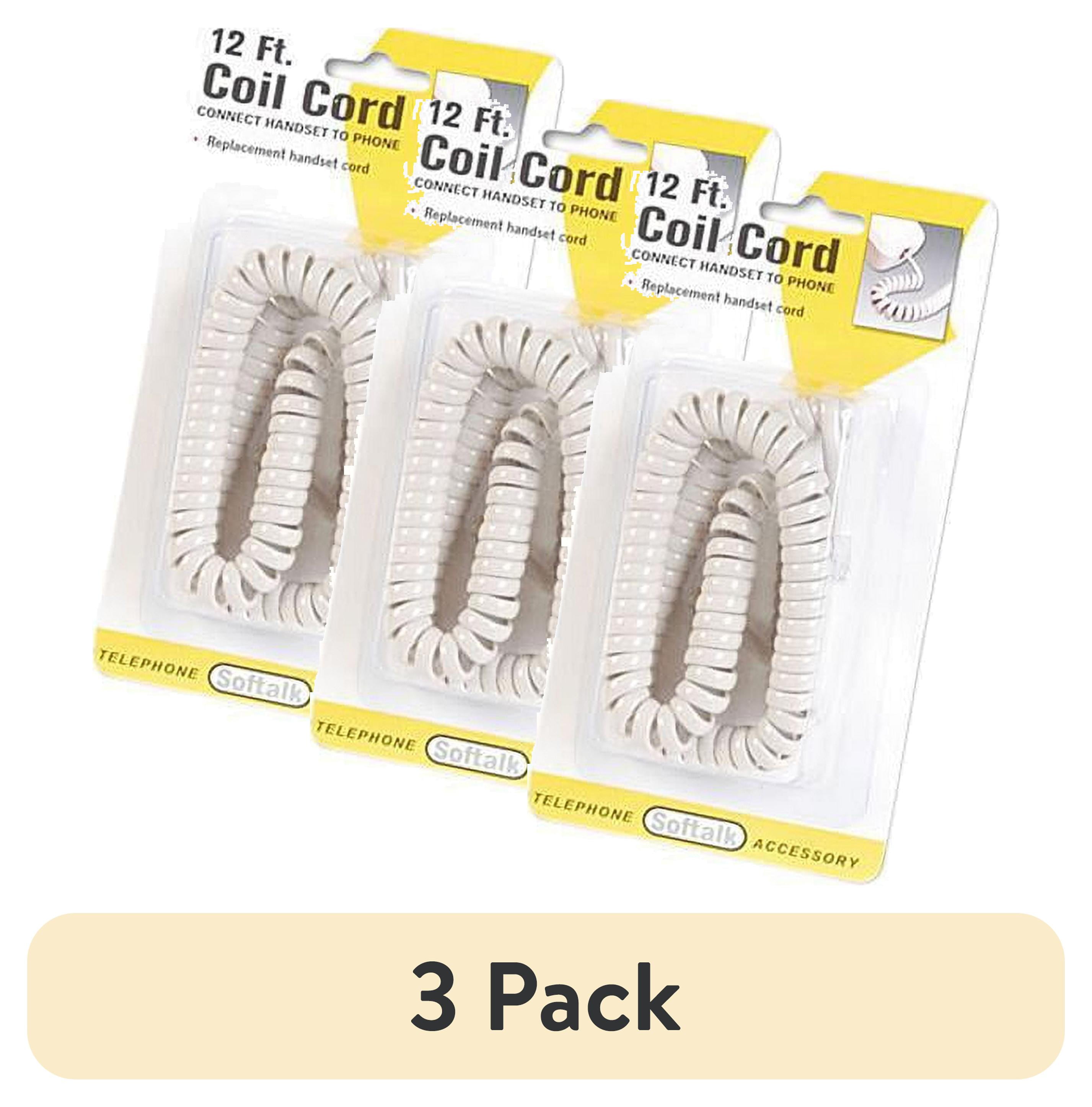 (3 pack) Softalk Modular Plug Handset Coil Cord - Walmart.com