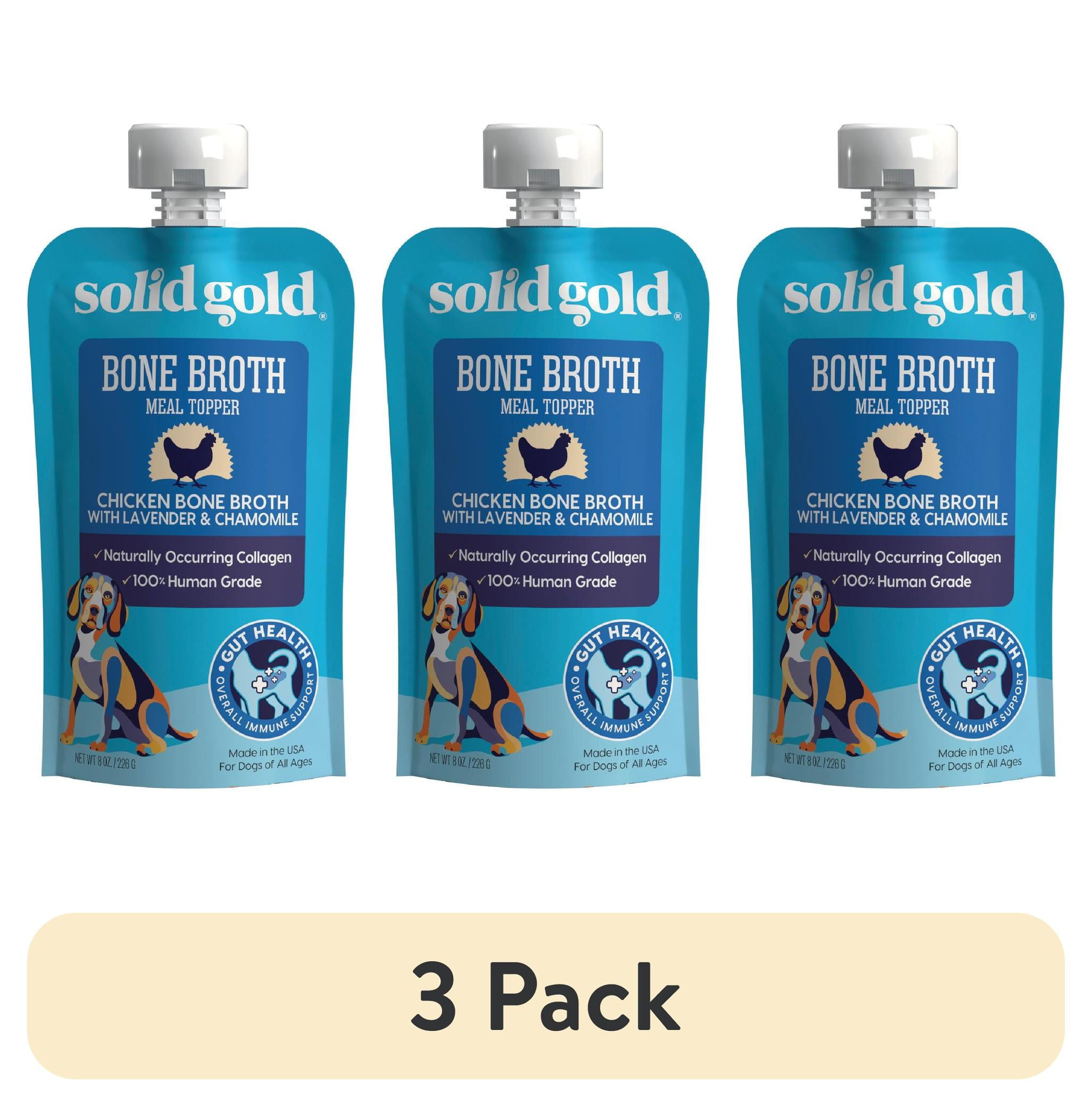 (3 pack) Solid Gold Bone Broth Meal Topper for Dogs, Grain-Free ...