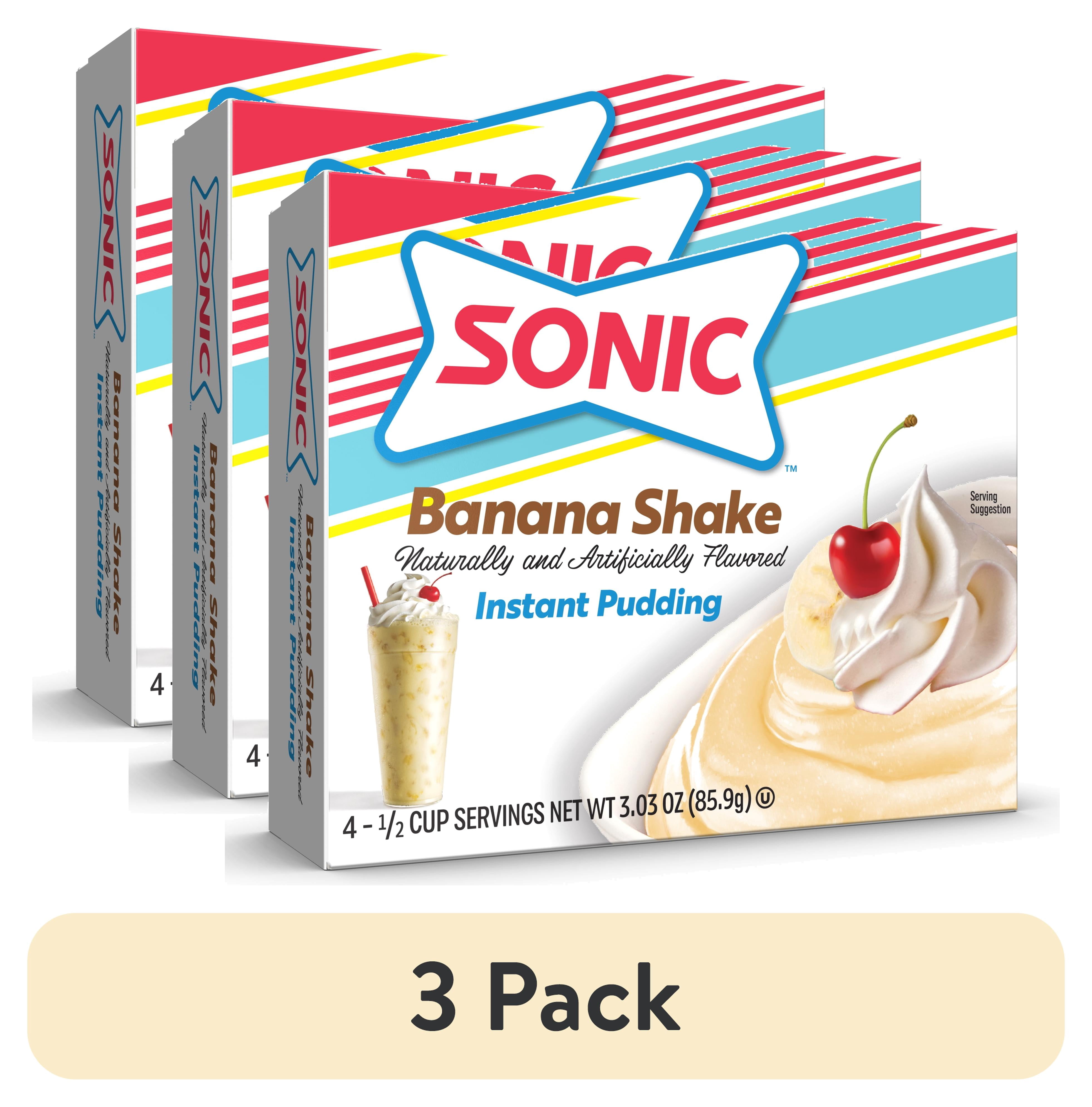 (3 pack) Sonic Banana Shake Instant Pudding Mix, 4 Servings, 3.03 oz ...