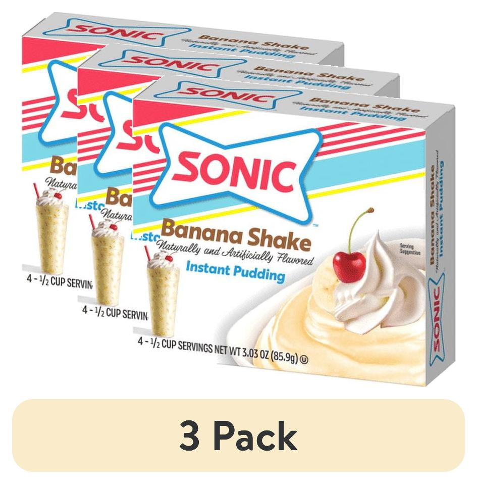 (3 pack) Sonic Banana Shake Instant Pudding Mix, 4 Servings, 3.03 oz ...