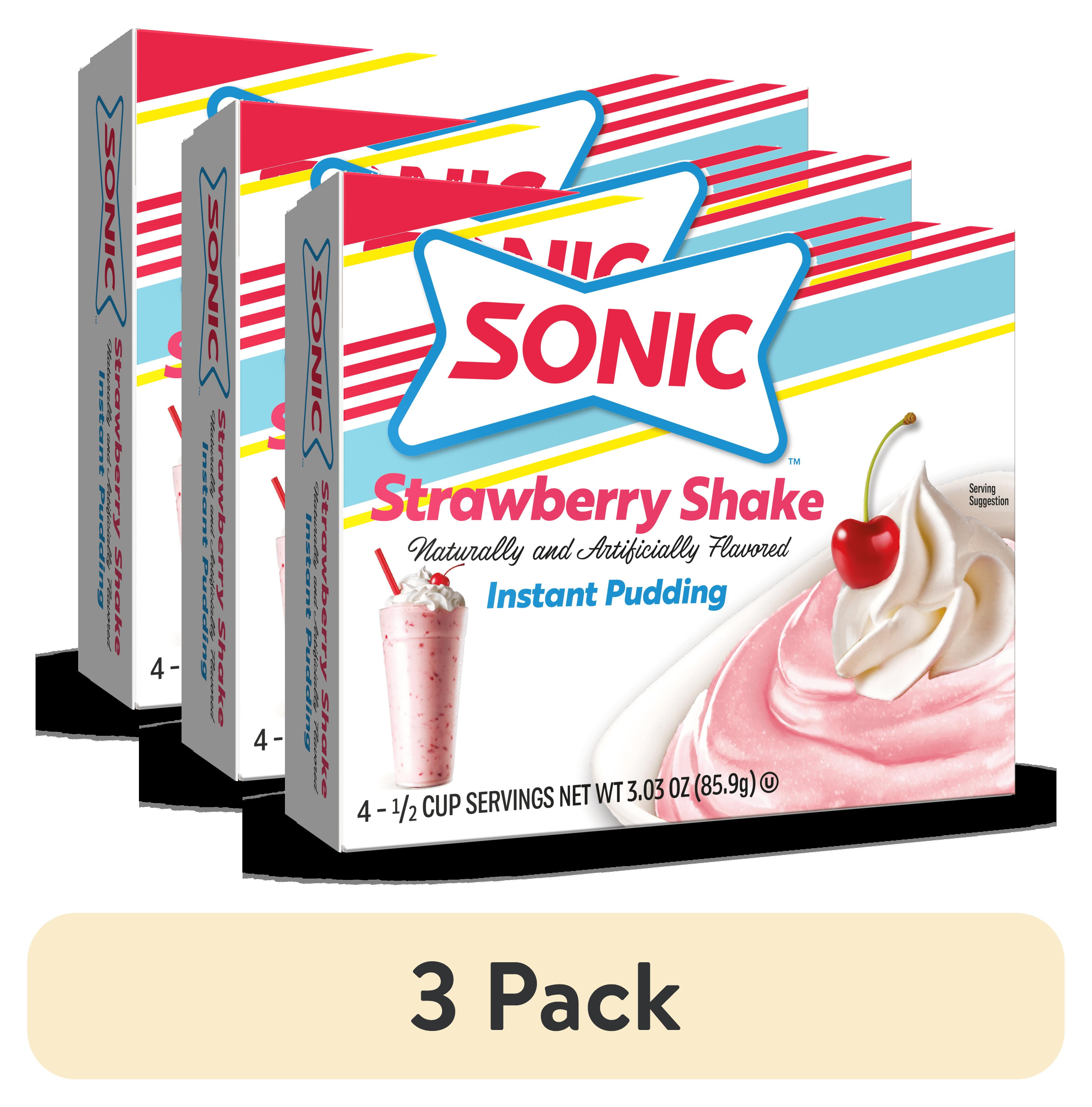 (3 pack) Sonic Strawberry Shake Instant Pudding Mix, 4 Servings, 3.03 ...