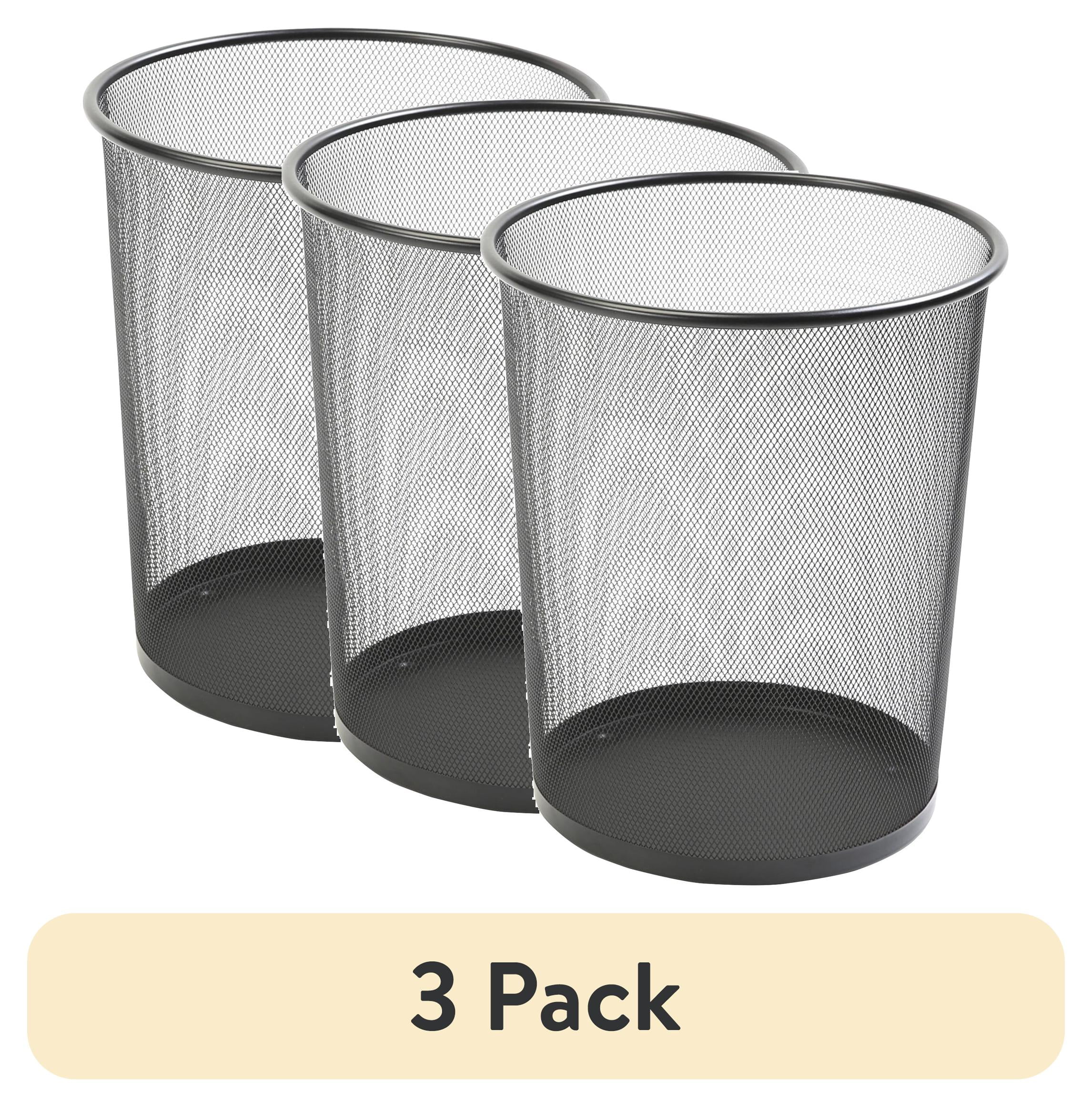 (3 pack) Lorell, LLR52770, Black Steel Mesh Round Waste Bin, 1 Each ...