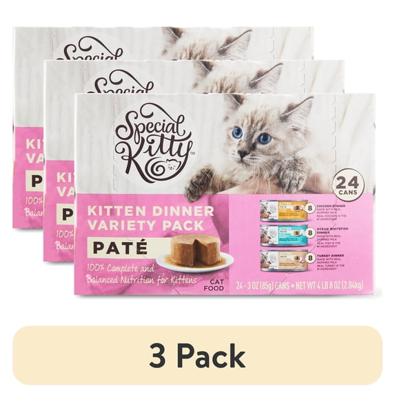 (3 pack) Special Kitty Kitten Dinner Variety Pack Pate Cat Food, 3 oz ...
