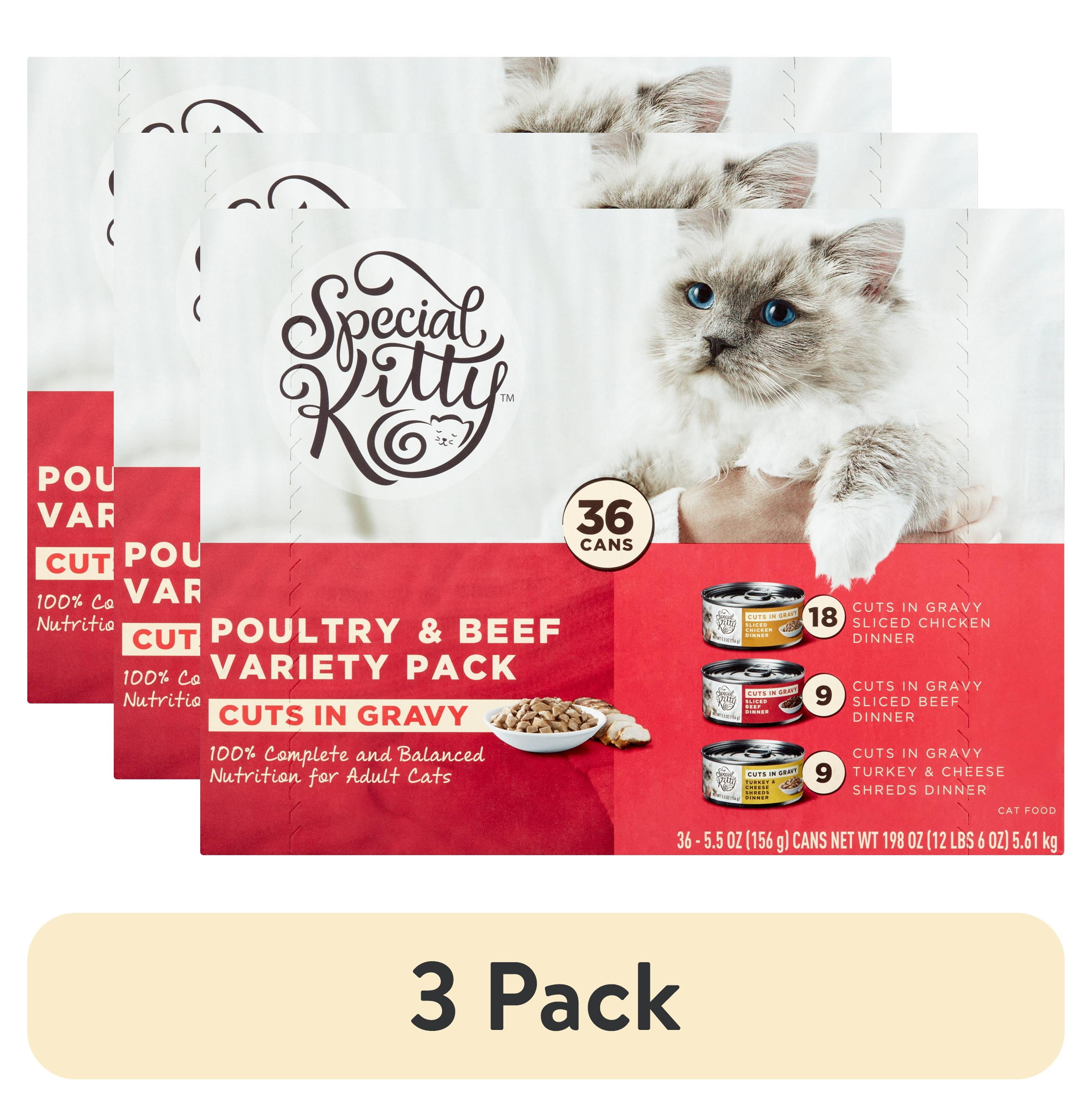 (3 pack) Special Kitty Poultry & Beef Cuts in Gravy Wet Cat Food ...
