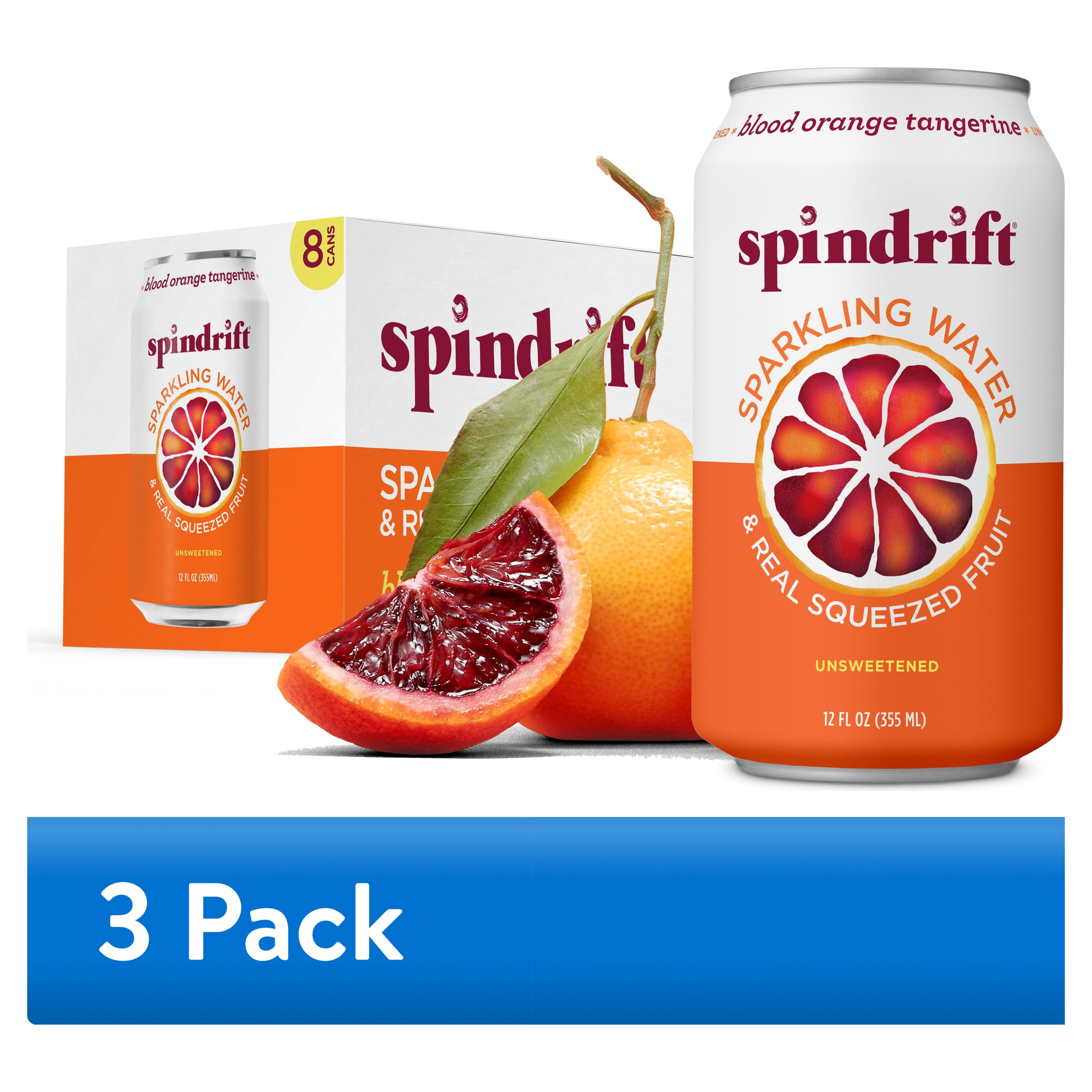 (3 pack) Spindrift Sparkling Water, Blood Orange Tangerine Flavored, Made with Real Squeezed ...