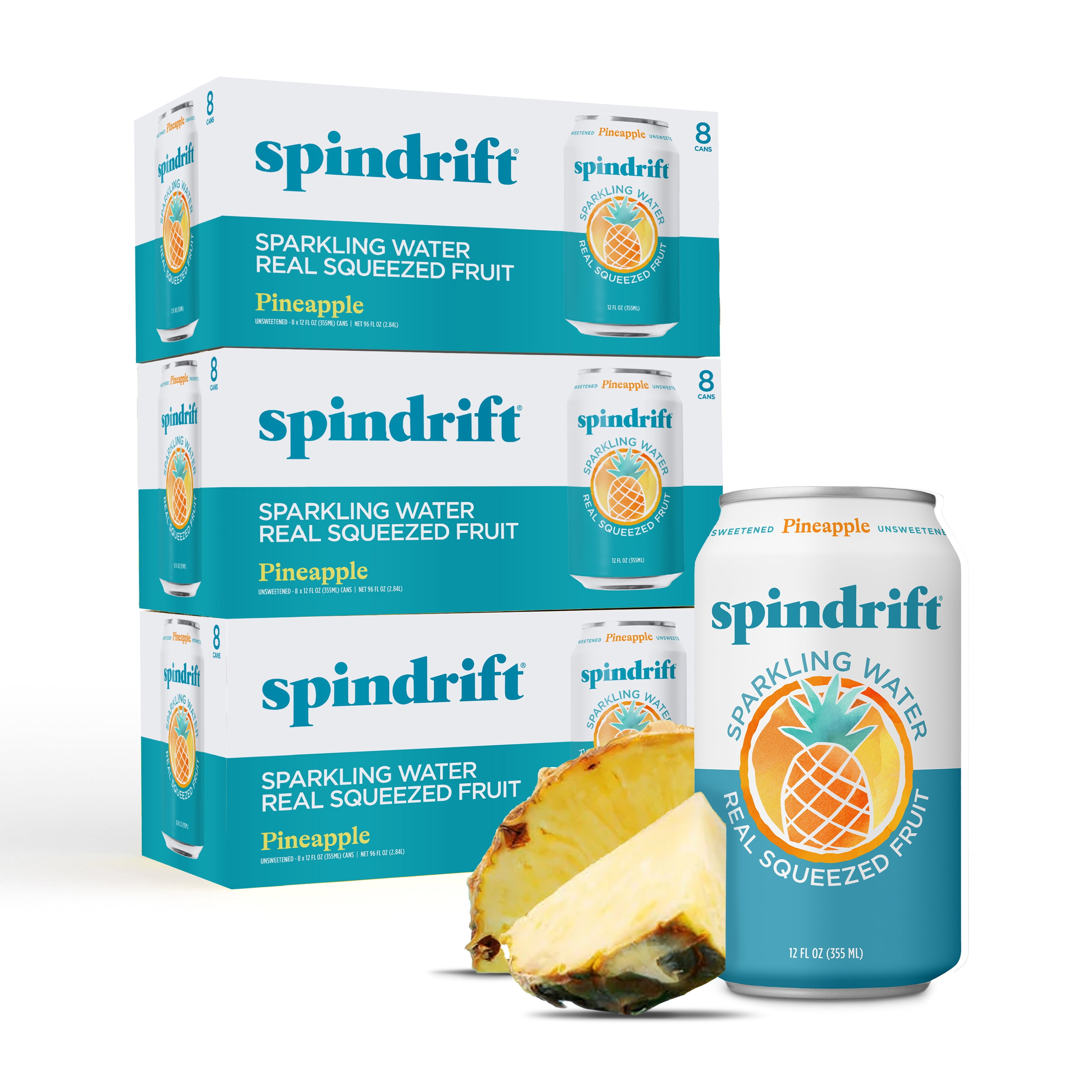 (3 pack) Spindrift Pineapple Sparkling Water 3 Pack, Real Squeezed ...
