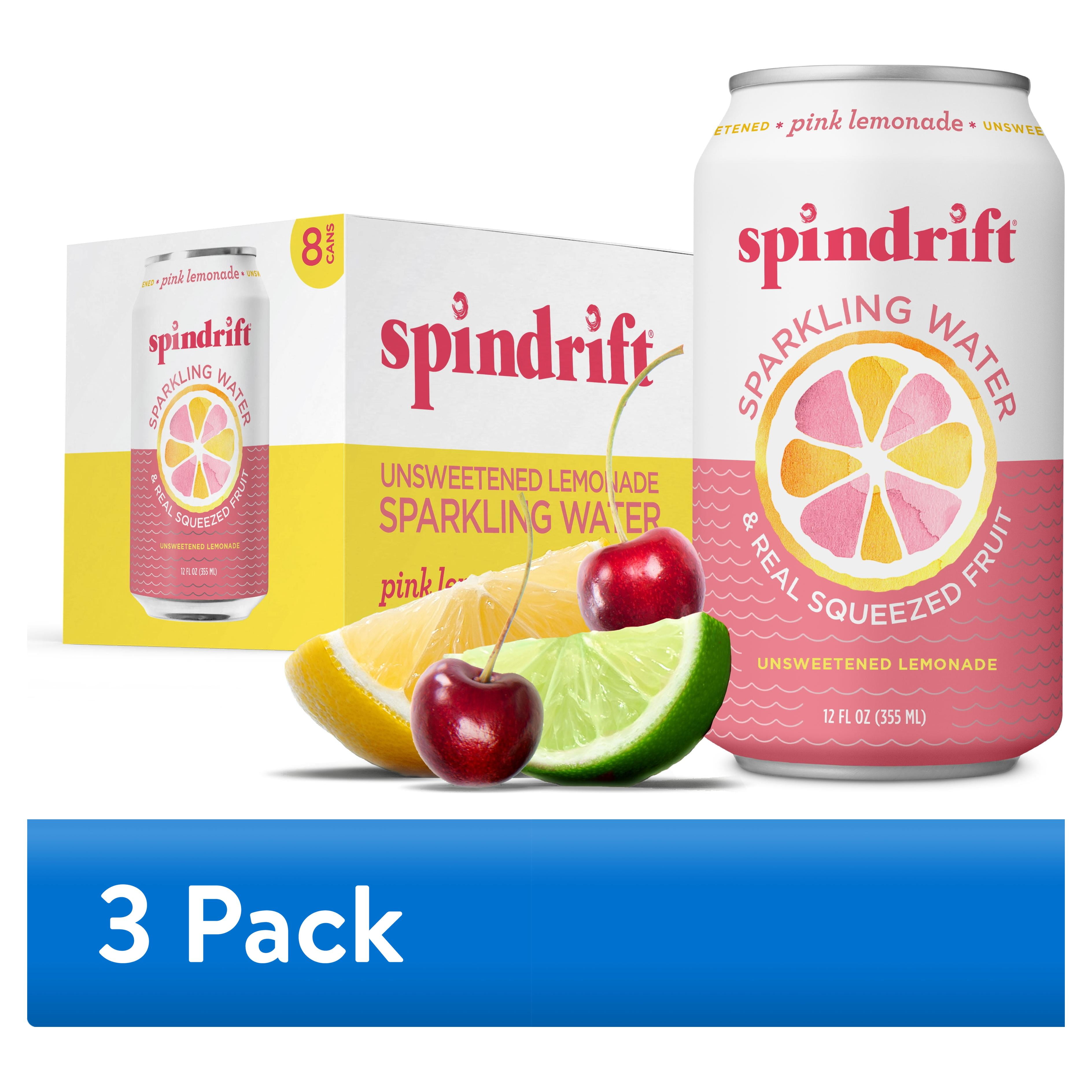 (3 pack) Spindrift Sparkling Water, Pink Lemonade, Made with Real Squeezed Fruit, 12 fl oz, No ...