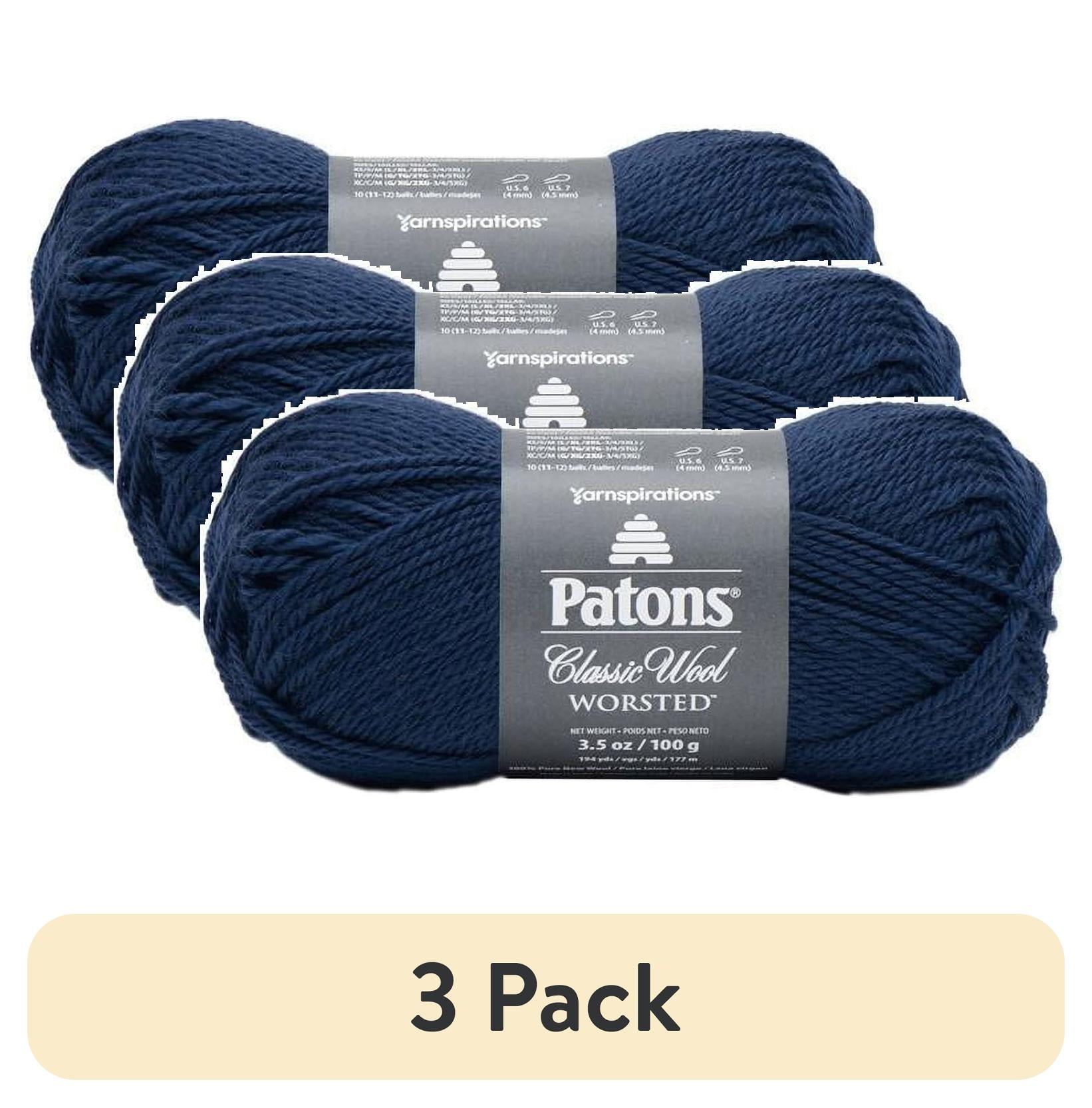 (3 pack) Patons Classic Wool Yarn-Navy Blue - Walmart.com