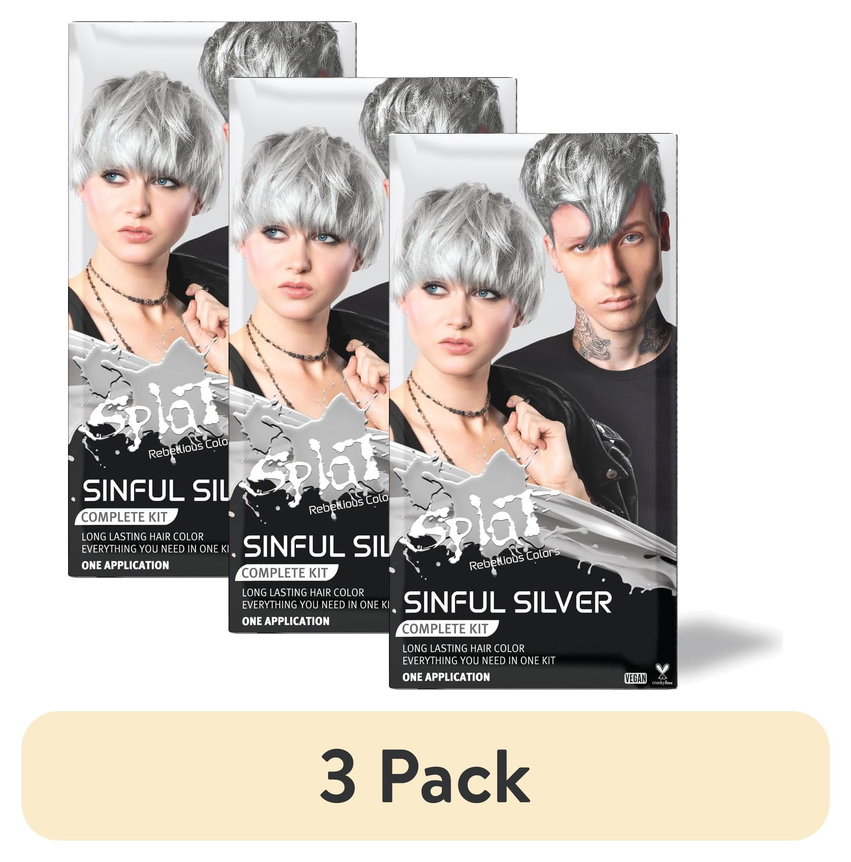 (3 pack) Splat Original Complete Kit, Semi-Permanent Hair Dye with ...