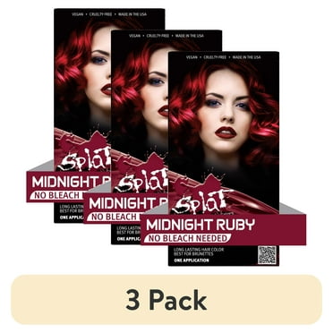 SPLAT Temporary Midnight Ruby Hair Dye, Semi-Permanent Red Hair Color ...