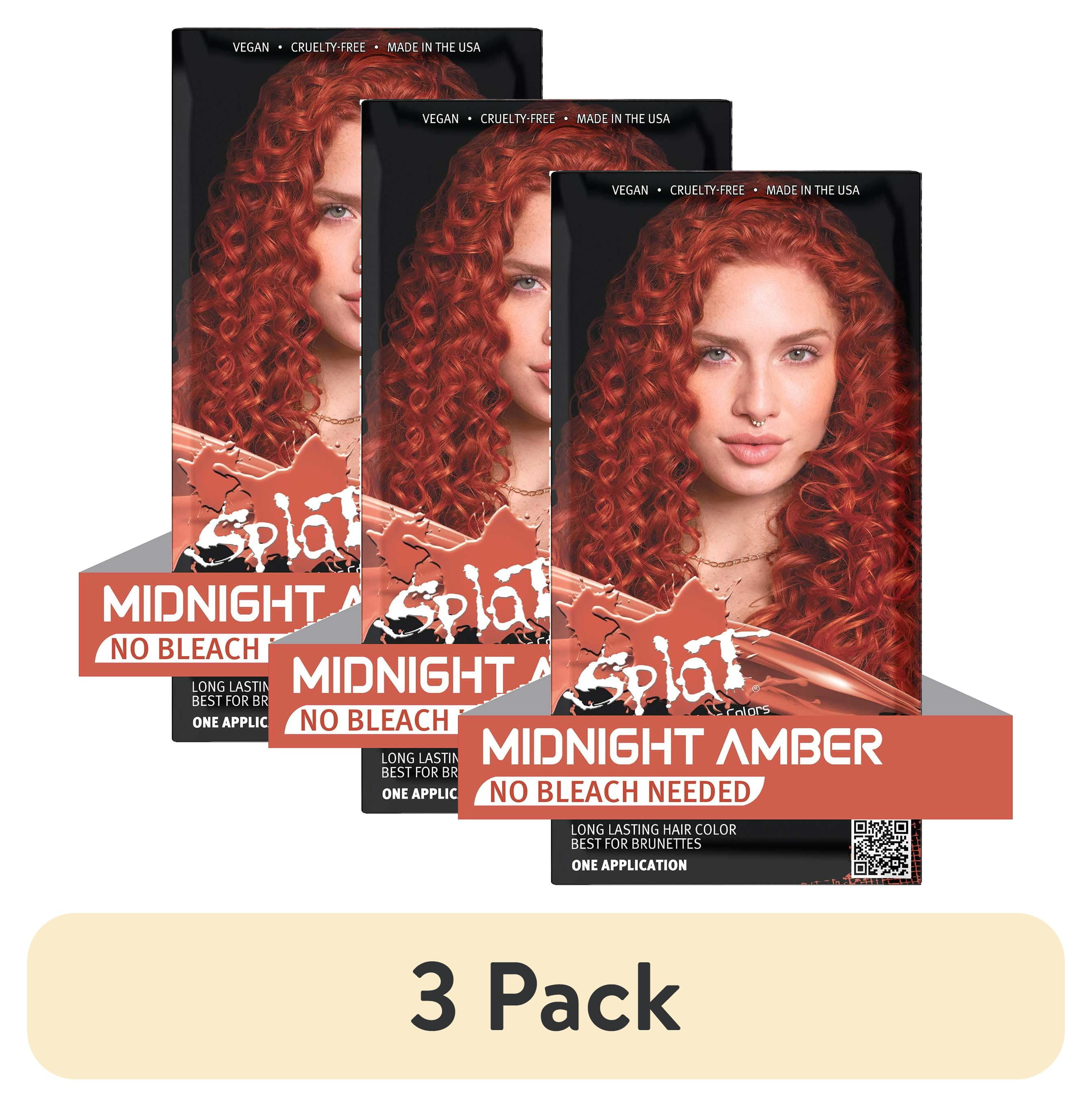 (3 pack) Splat Midnight Kit, Amber, Semi-Permanent Copper Hair Dye - No ...