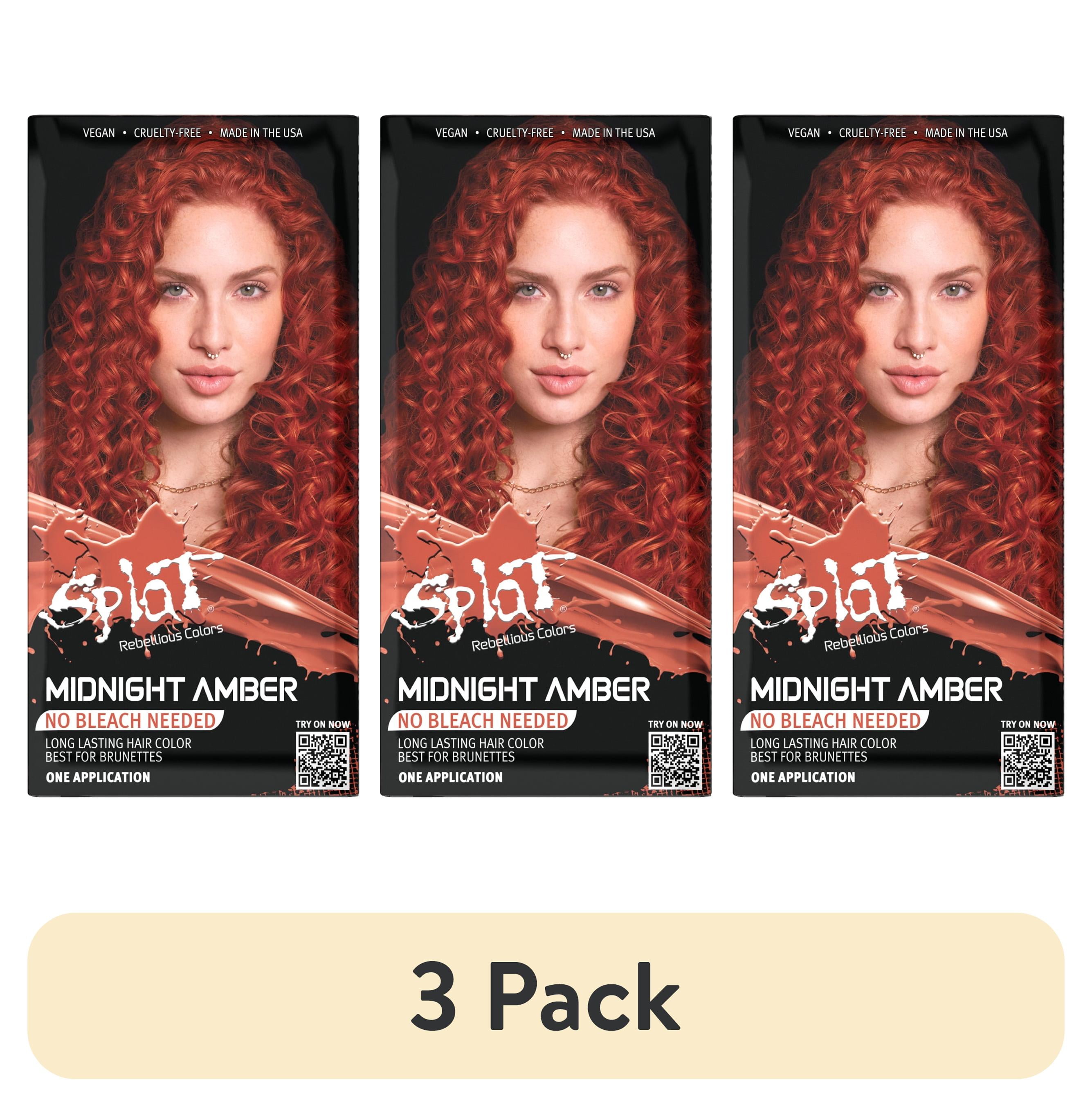 (3 pack) Splat Midnight Amber Hair Dye Kit, Semi-Permanent Red Hair ...