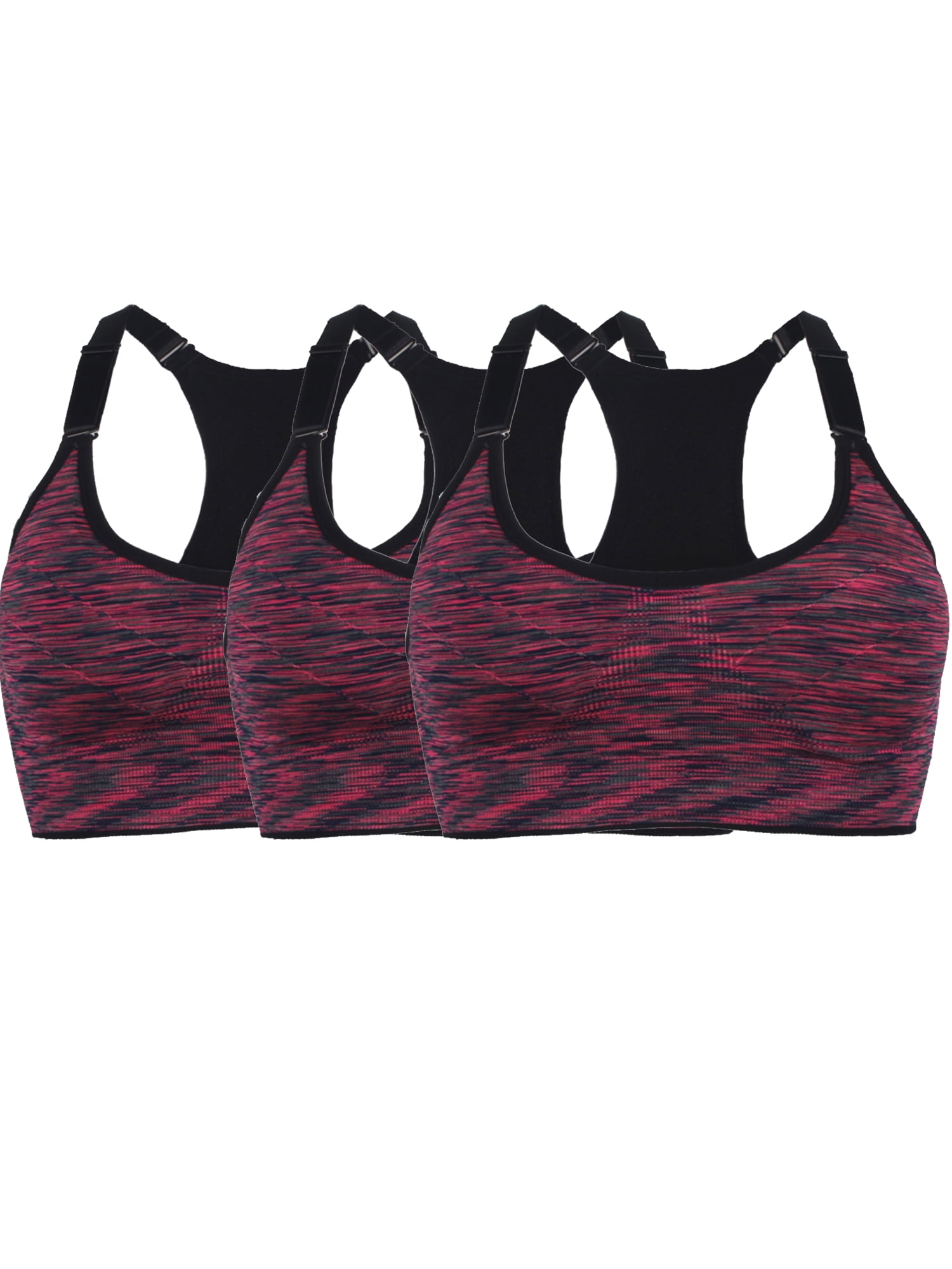 3 pack Sports Bra for Women Ladies Gym Sports Bra Vest Medium Support ...