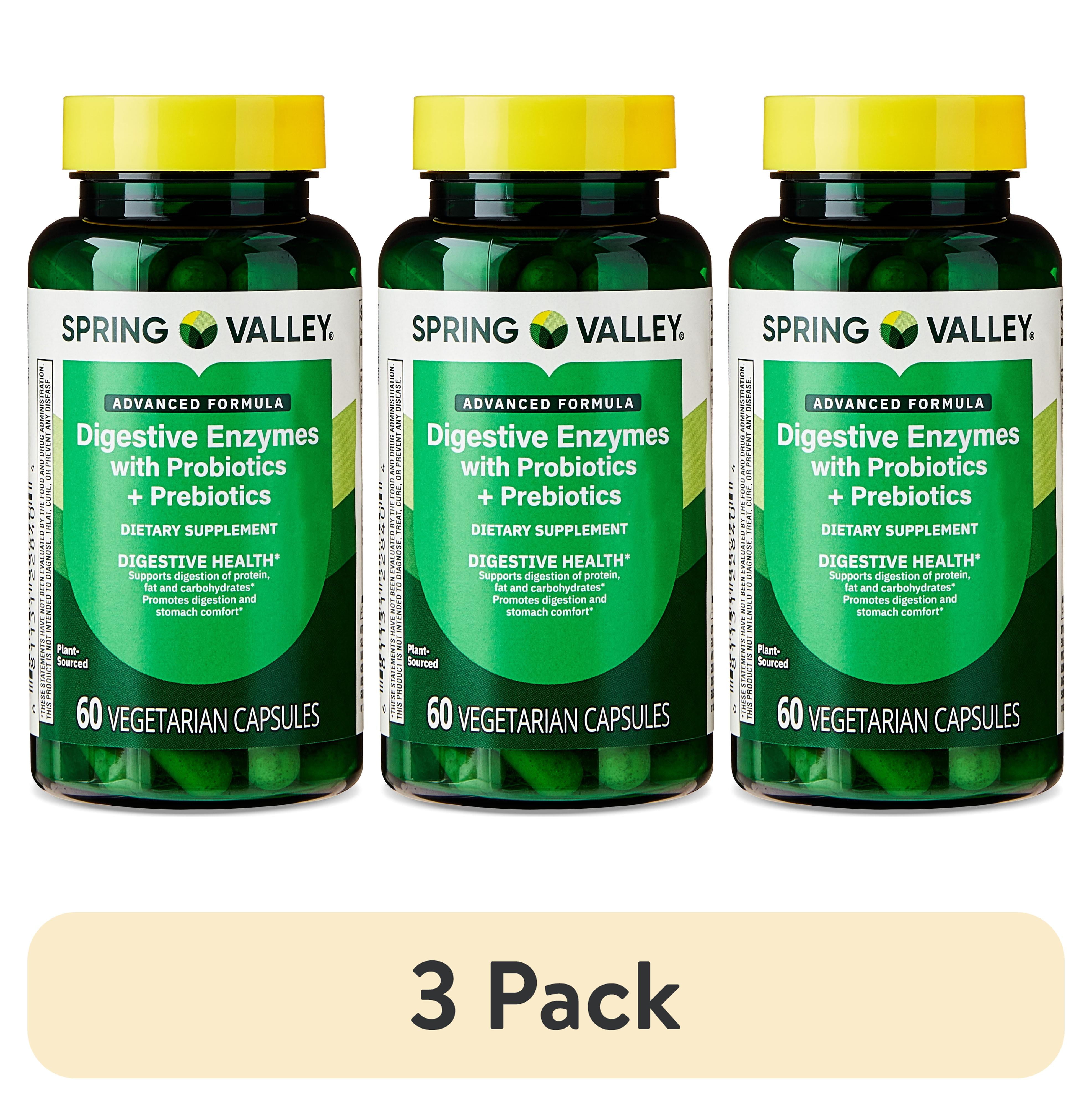(3 pack) Spring Valley Advanced Formula Digestive Enzymes Vegetarian ...