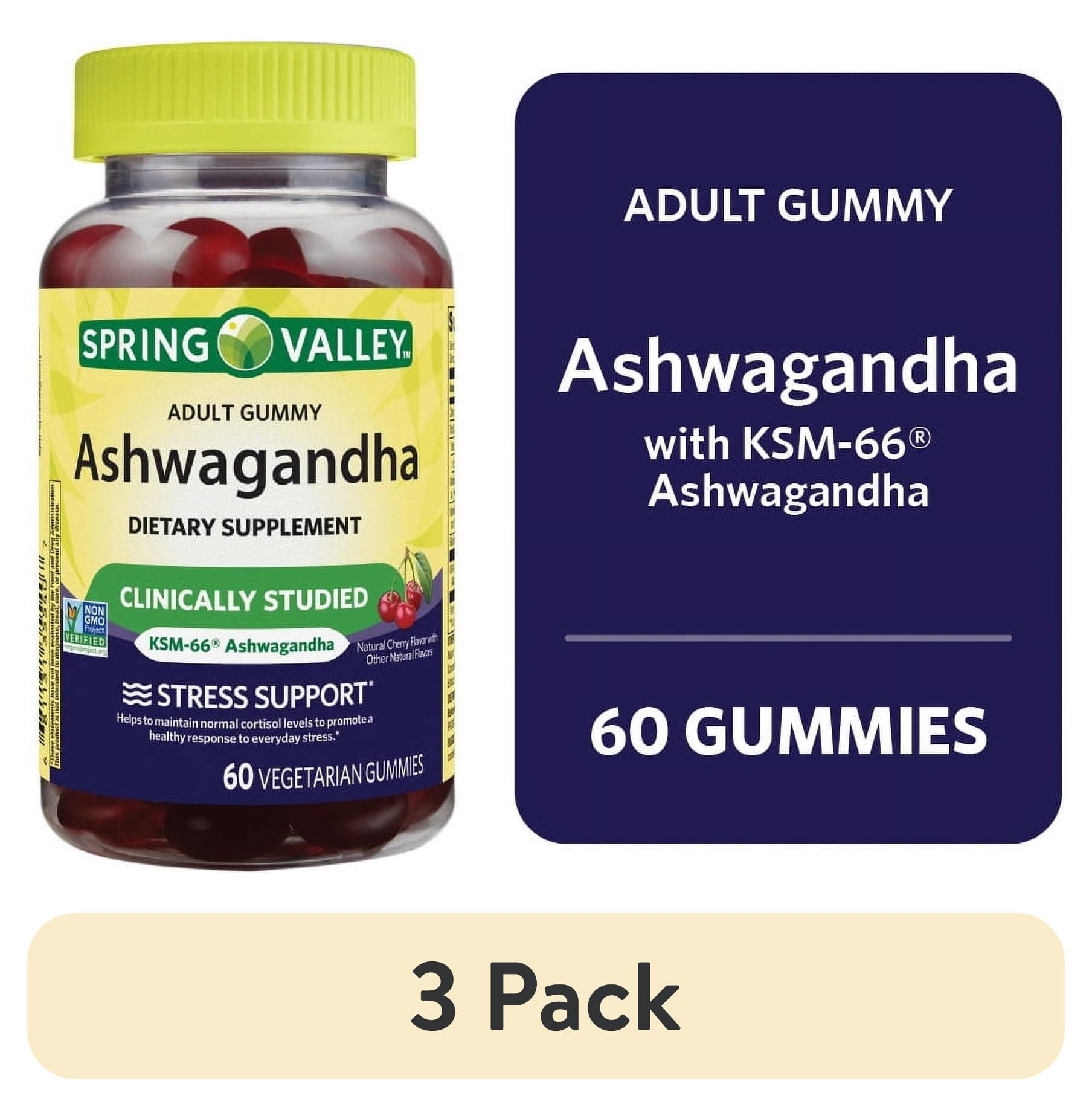 (3 pack) Spring Valley Ashwagandha Vegetarian Gummies for Stress ...