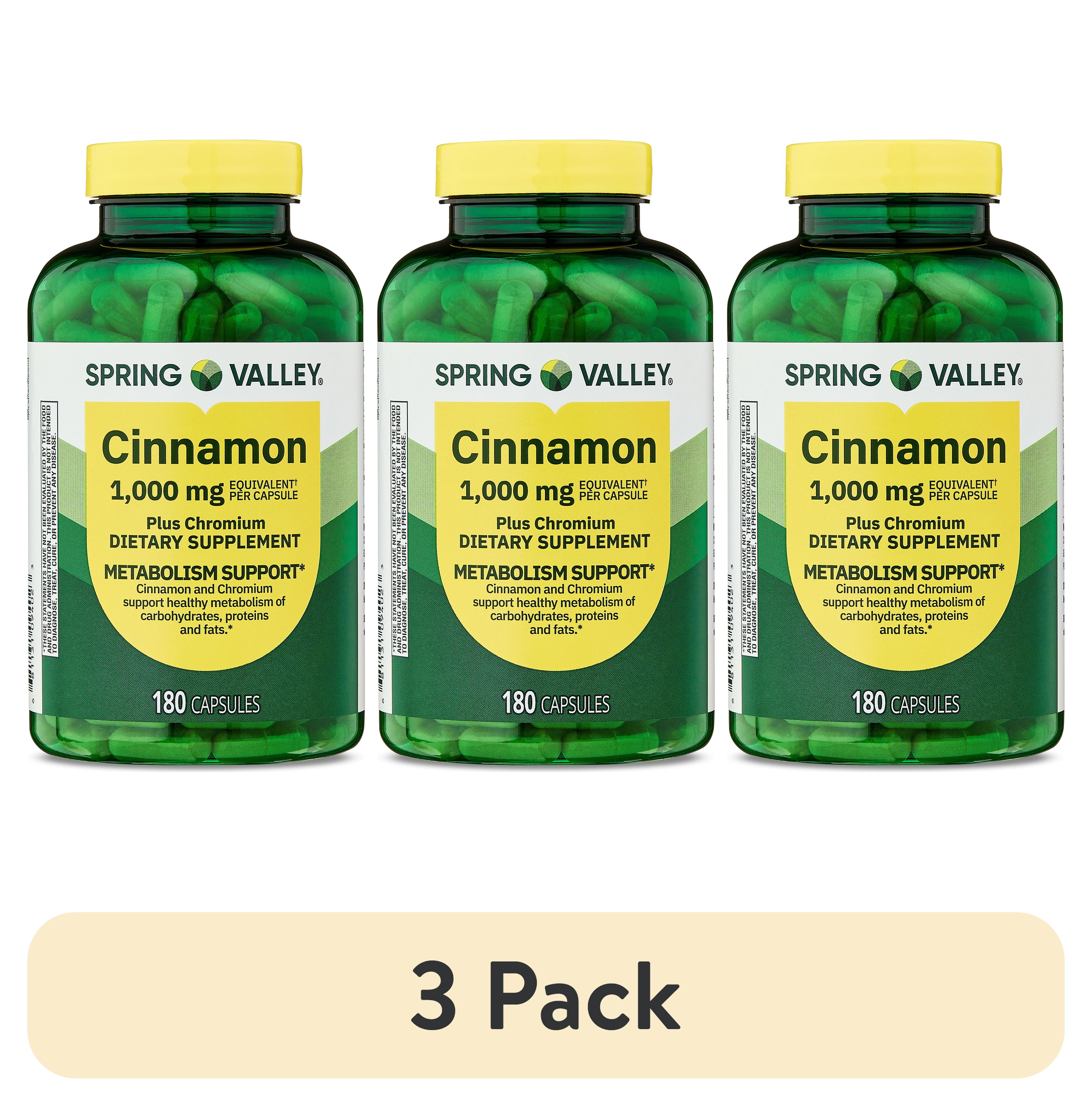 (3 pack) Spring Valley Cinnamon Plus Chromium Dietary Supplement ...