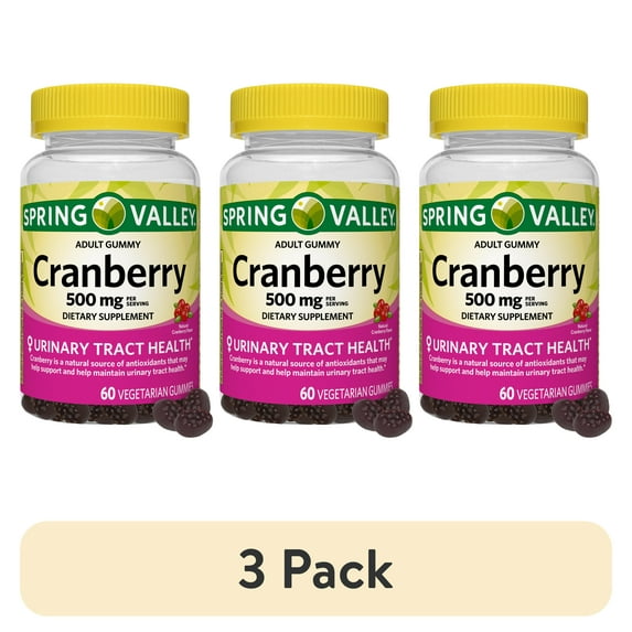 (3 pack) Spring Valley Cranberry Gummies Urinary Tract Support Dietary ...