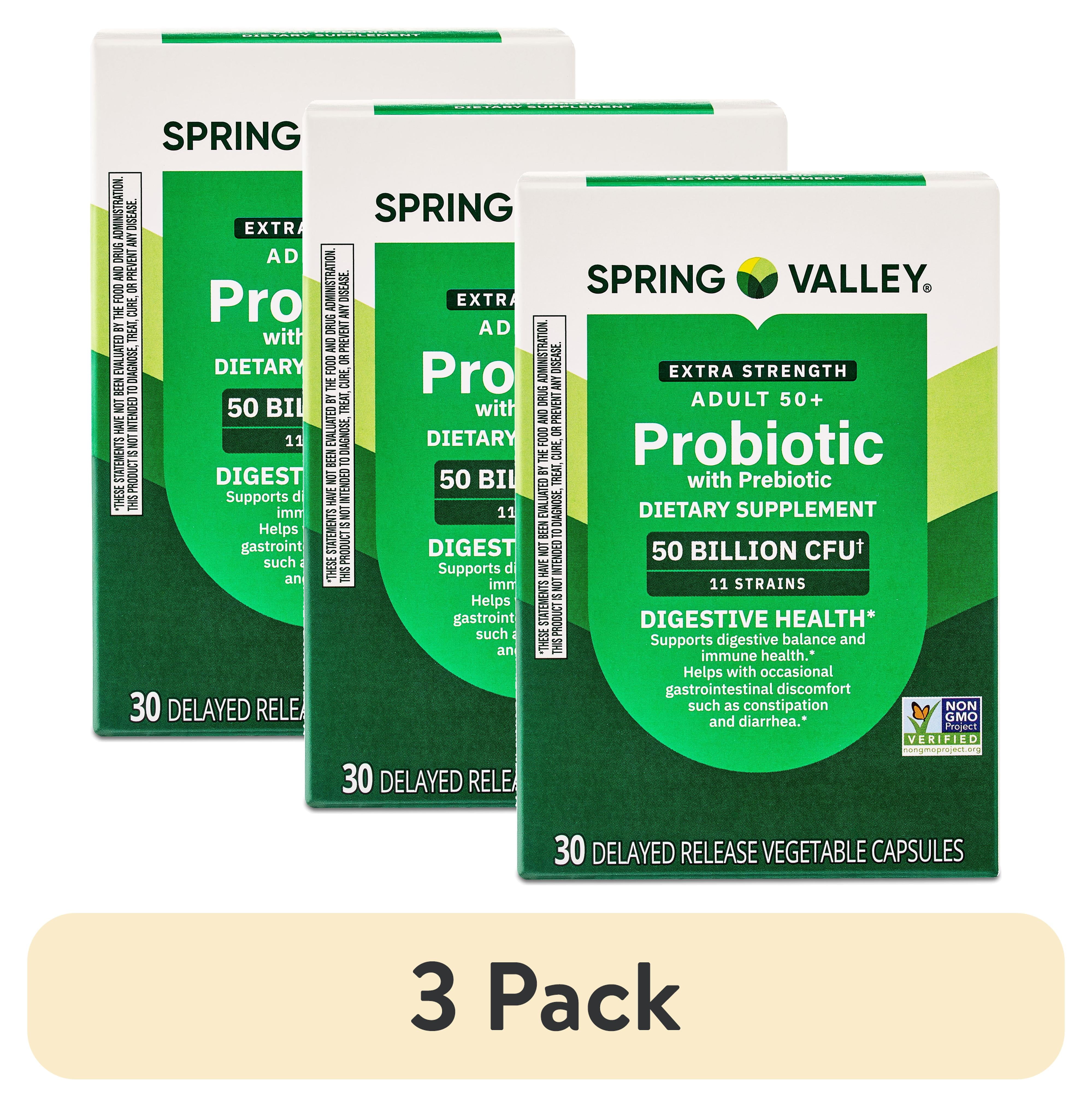 (3 pack) Spring Valley Extra Strength Age 50+ Probiotic with Prebiotic ...
