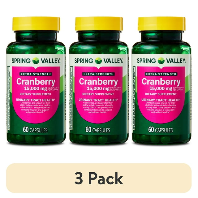 (3 pack) Spring Valley Extra Strength Cranberry Dietary Supplement ...