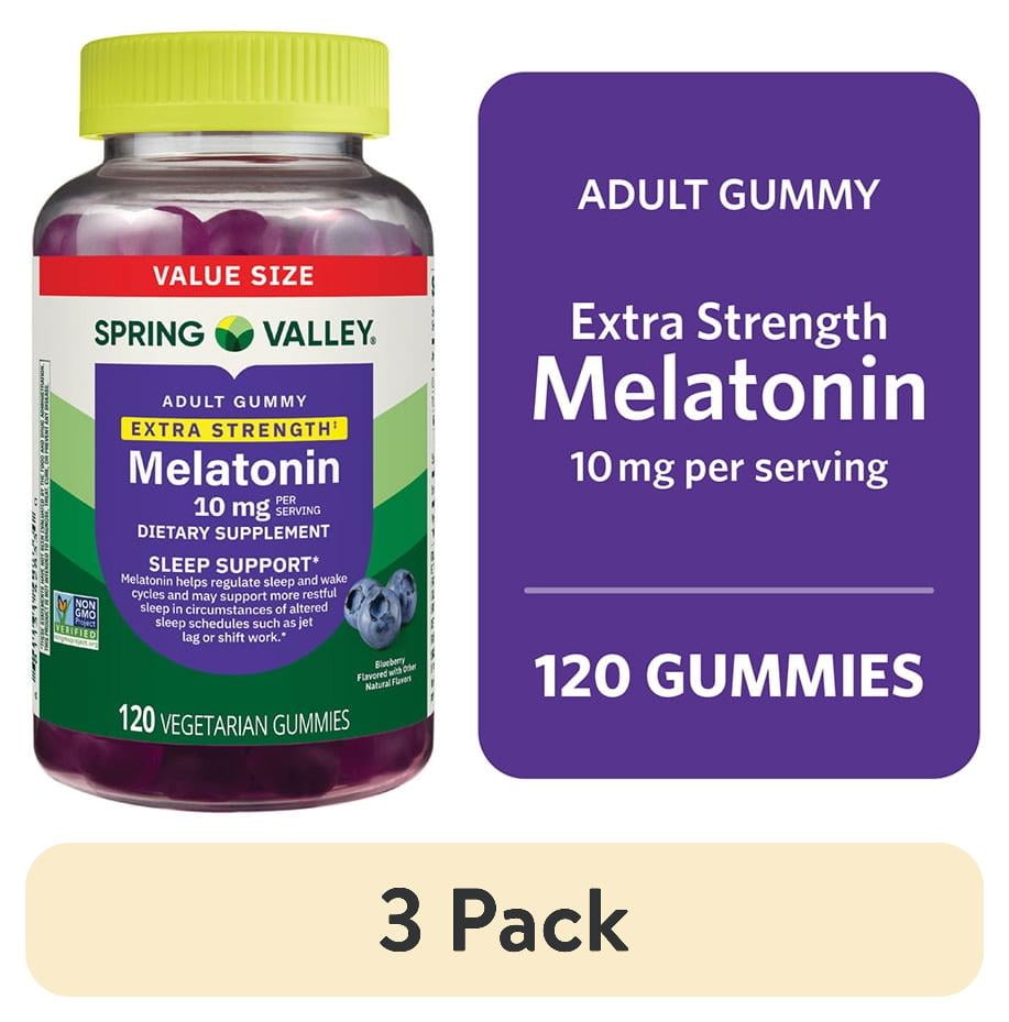 (3 pack) Spring Valley Extra Strength Melatonin for Sleep Support ...