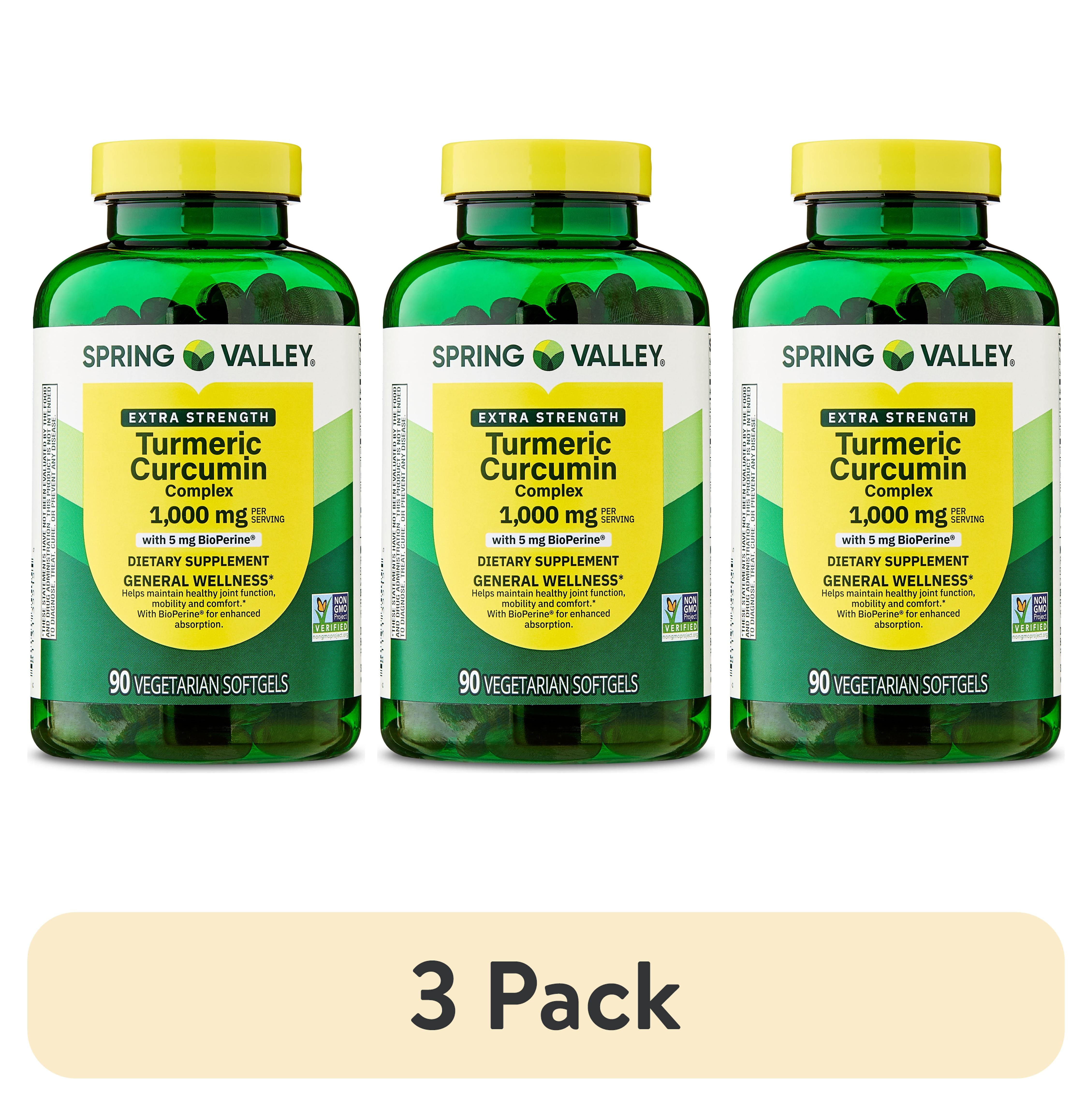 (3 pack) Spring Valley Extra Strength Turmeric Curcumin Complex ...