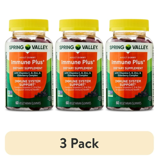 (3 pack) Spring Valley Immune Plus Dietary Supplement Vegetarian ...