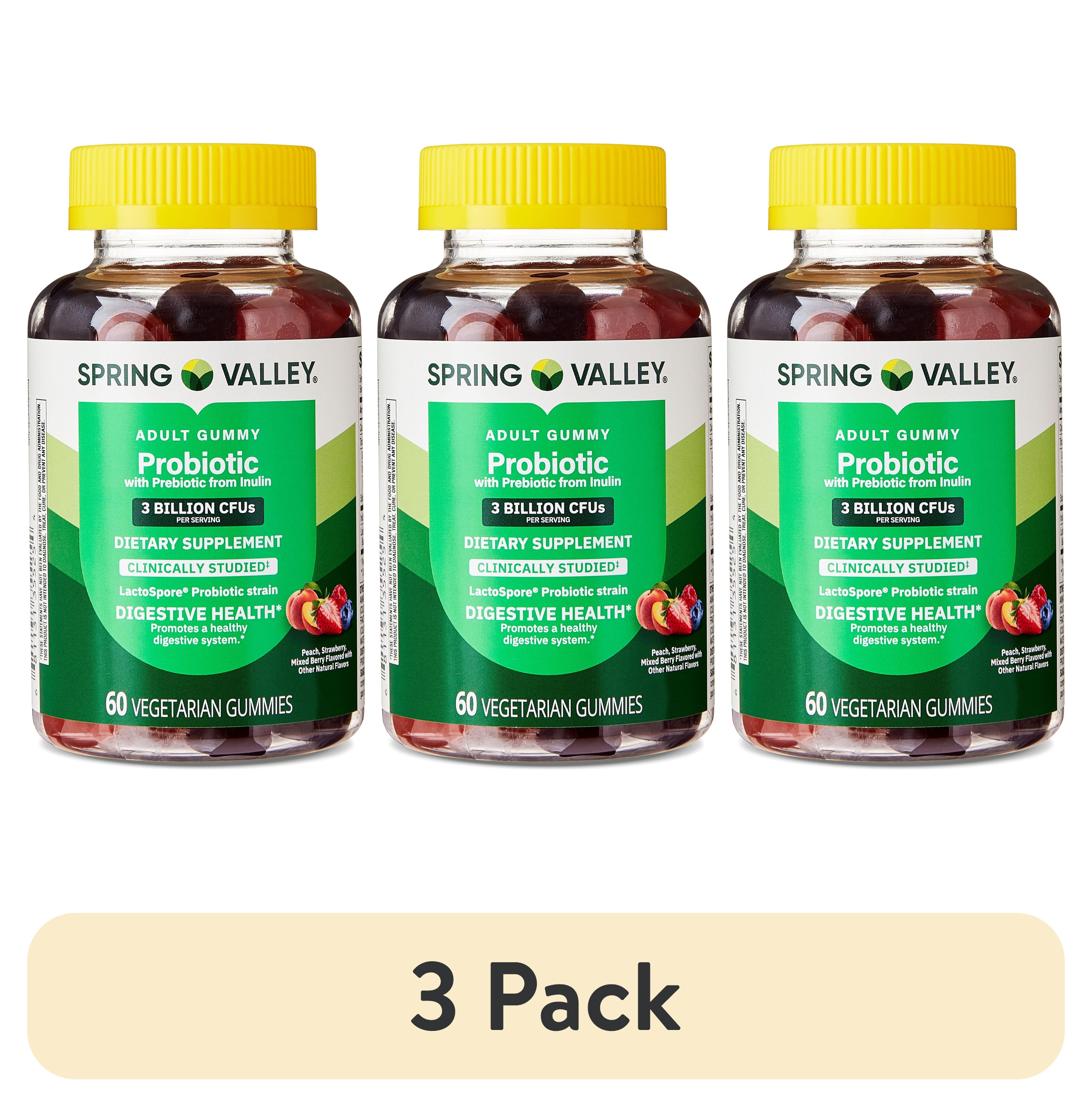 (3 pack) Spring Valley Probiotic with Prebiotic from Inulin Vegetarian ...