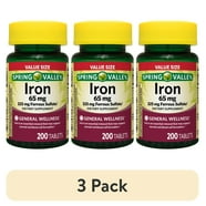 Spring Valley Iron Tablets, 27 mg, 250 Count - Walmart.com