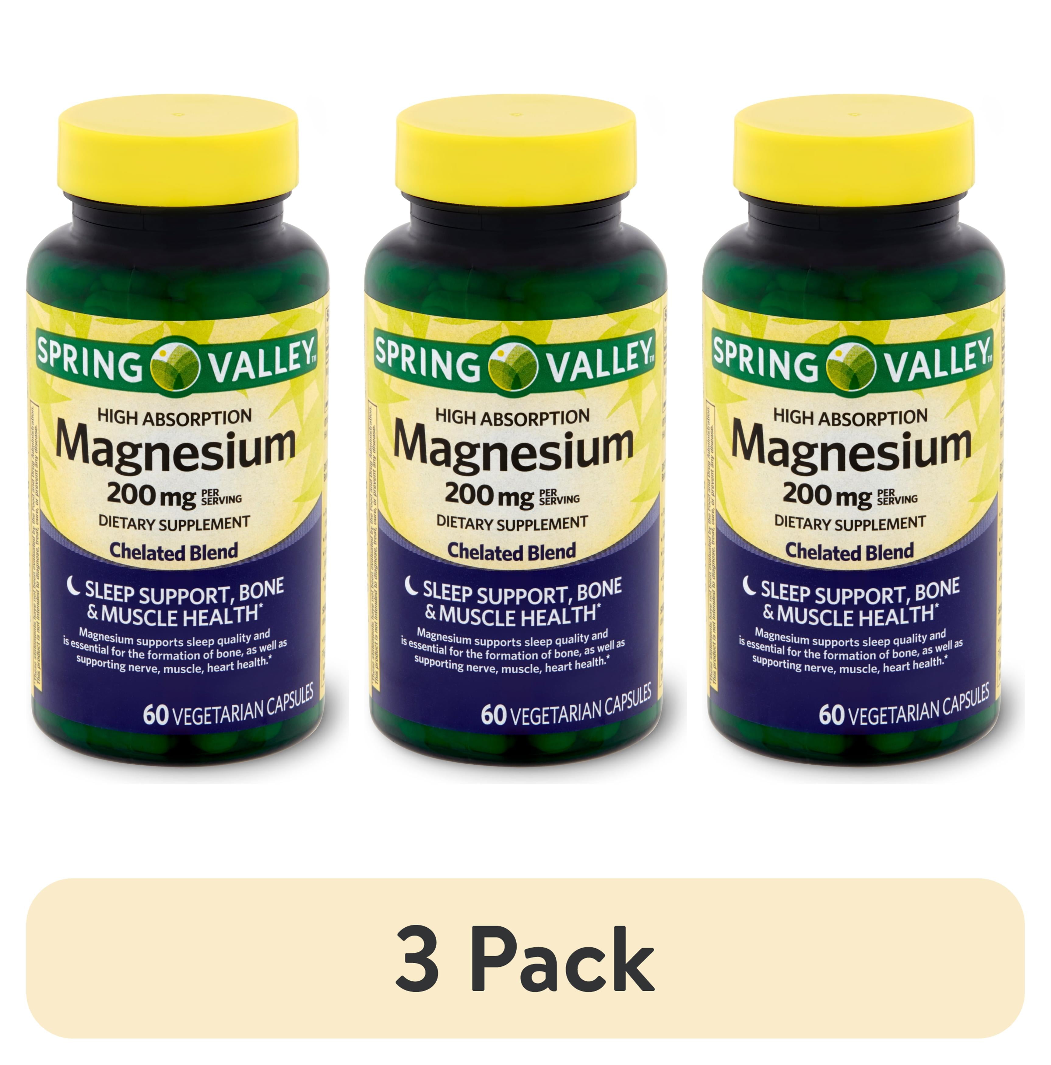 (3 pack) Spring Valley Magnesium Sleep Support Bone & Joint Health ...