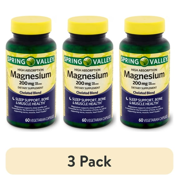 (3 pack) Spring Valley Magnesium Sleep Support Bone & Joint Health ...