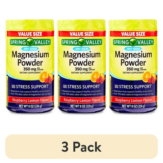 (3 pack) Spring Valley Magnesium Stress Support Dietary Supplement ...