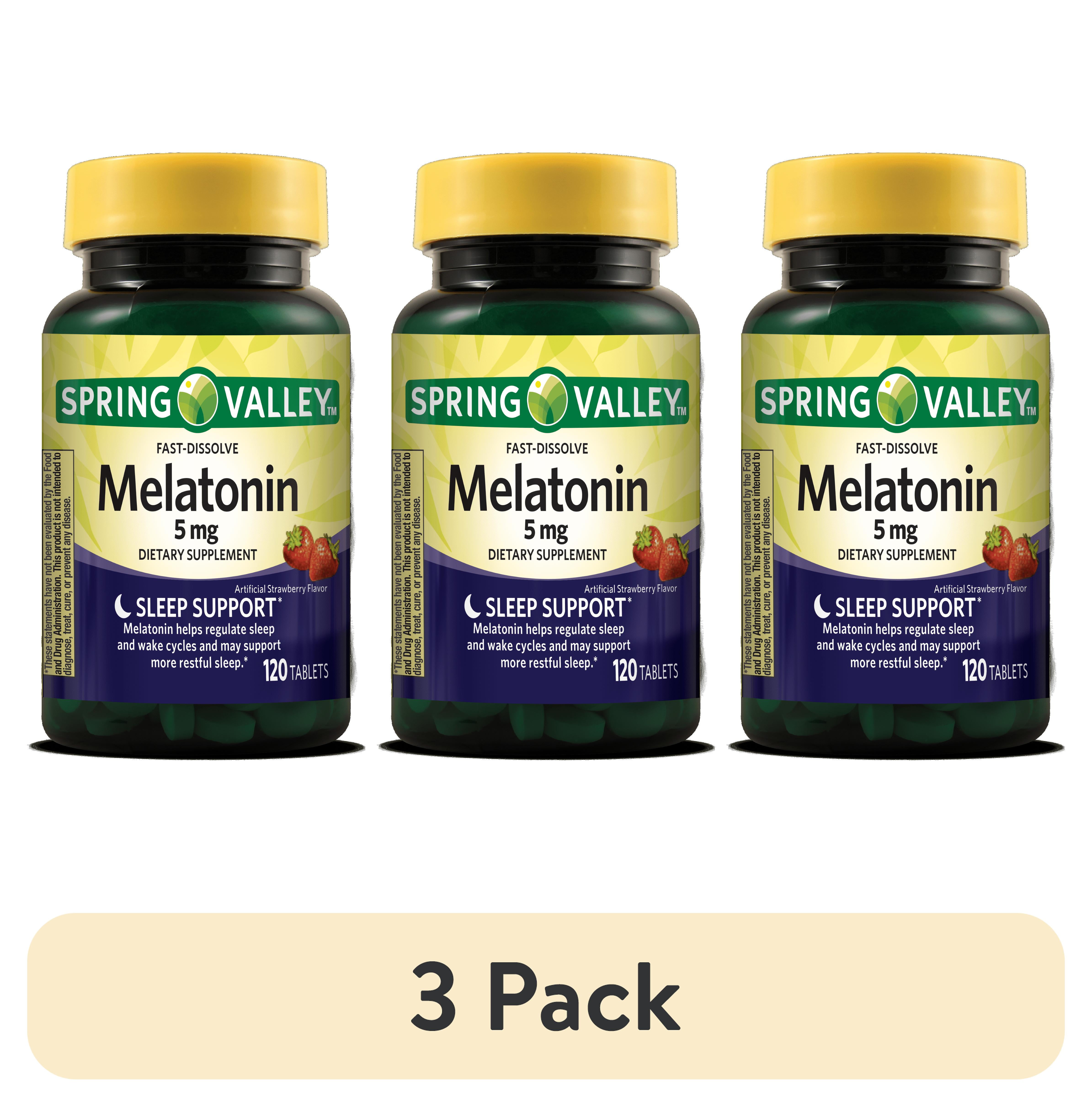 (3 pack) Spring Valley Melatonin Sleep Support Dietary Supplement Fast ...