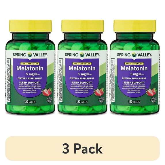 (3 pack) Spring Valley Melatonin Sleep Support Dietary Supplement Fast ...