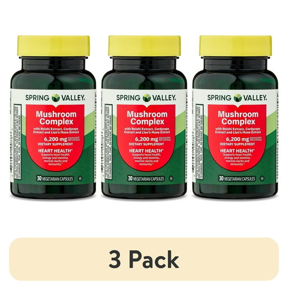 (3 pack) Spring Valley Mushroom Complex Dietary Supplement Vegetarian ...