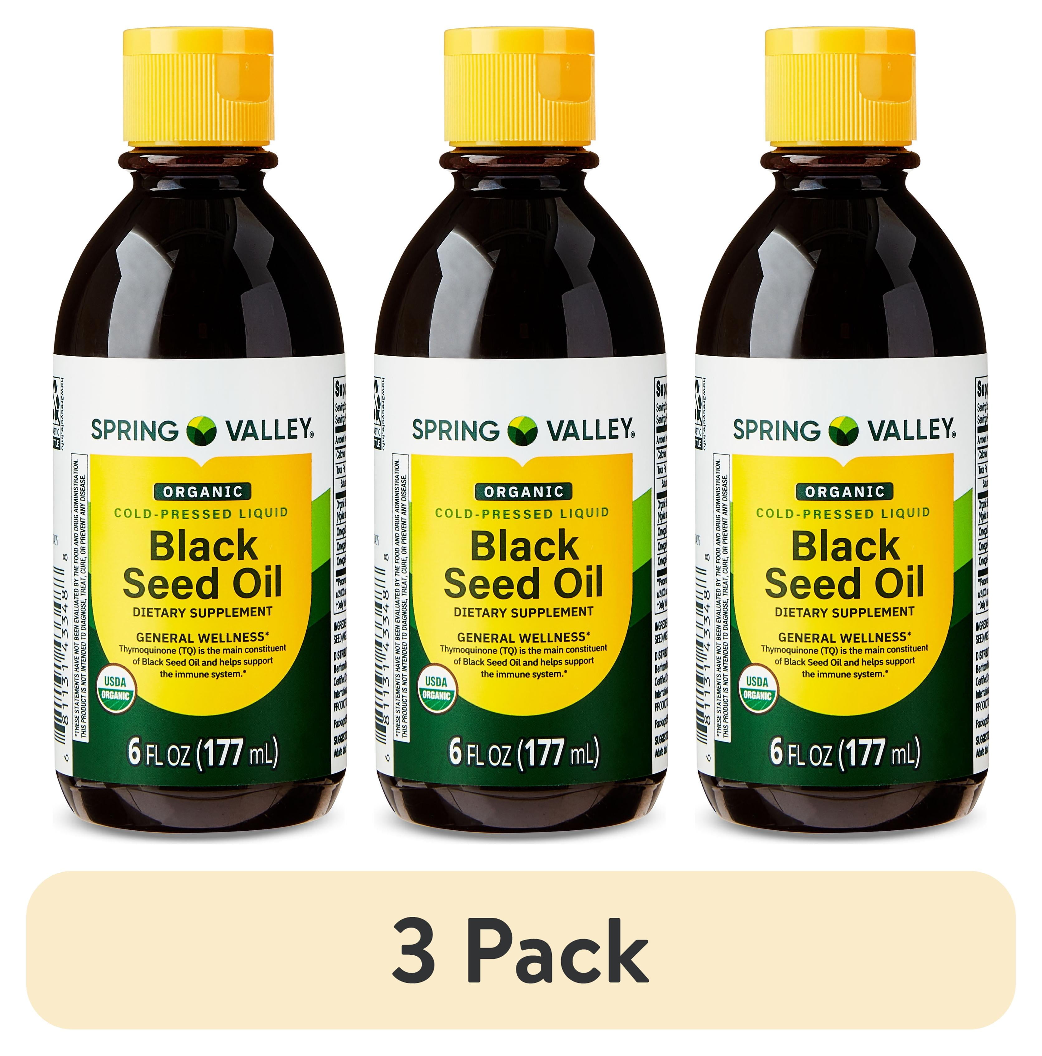 (3 pack) Spring Valley Organic Cold-Pressed Black Seed Oil, Liquid ...