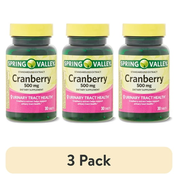 (3 pack) Spring Valley Standardized Ext Cranberry Urinary Tract Health ...