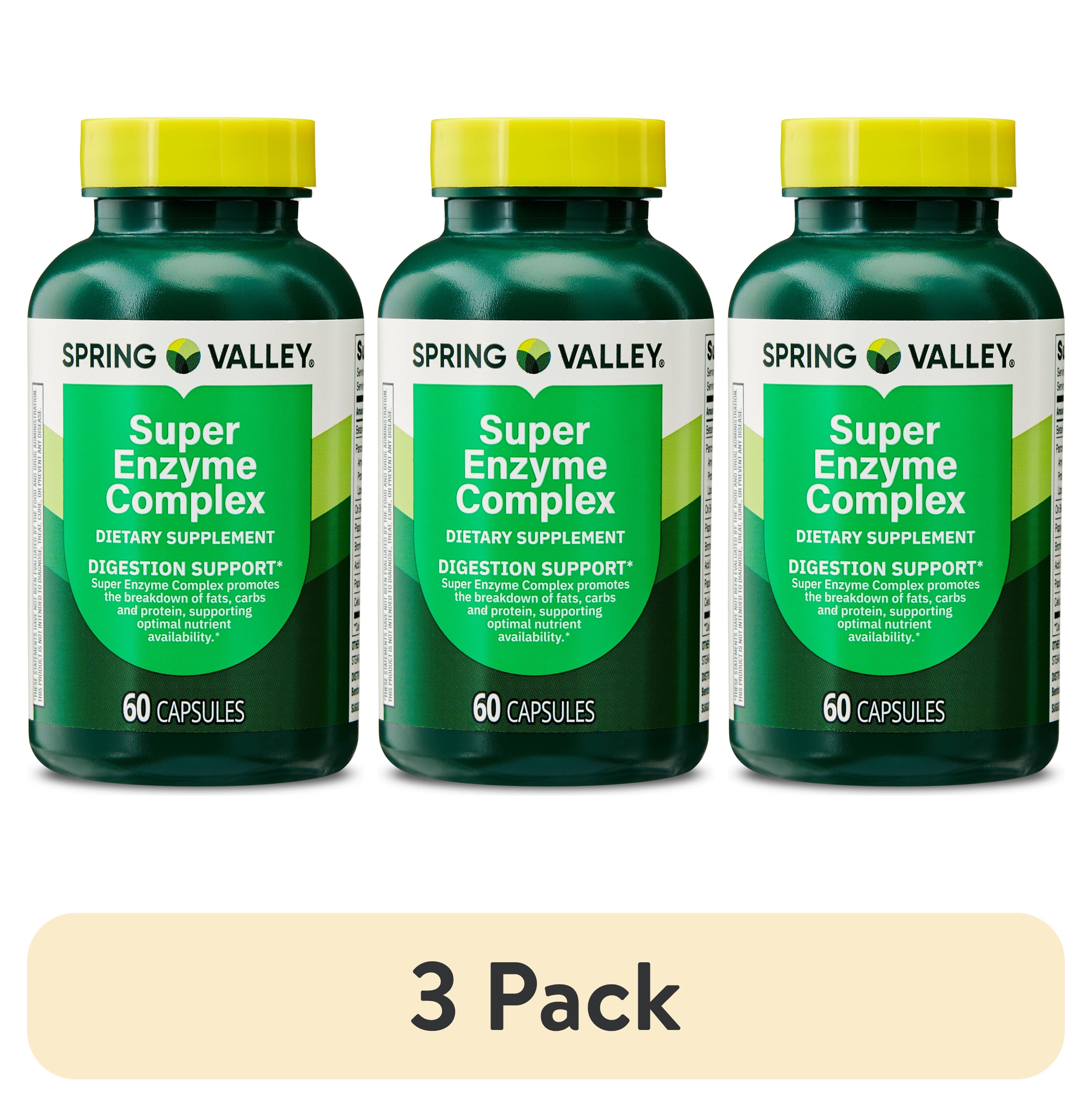(3 pack) Spring Valley Super Enzyme Complex Dietary Supplement Capsules ...
