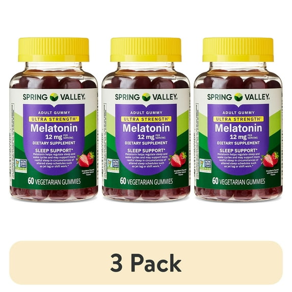(3 pack) Spring Valley Ultra Strength Melatonin Sleep Support Dietary ...