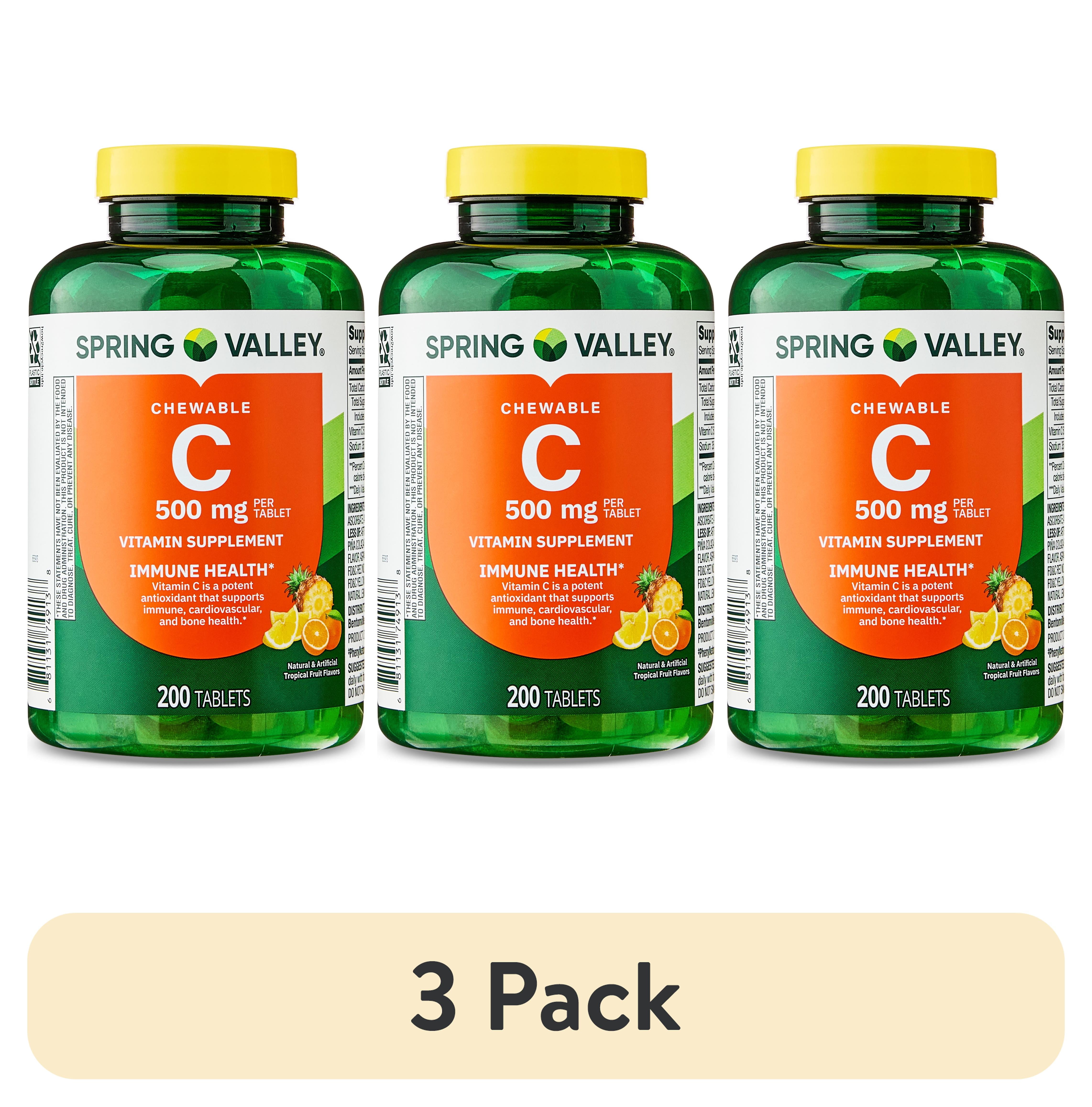(3 pack) Spring Valley Vitamin C Dietary Supplement, Tropical Fruit ...