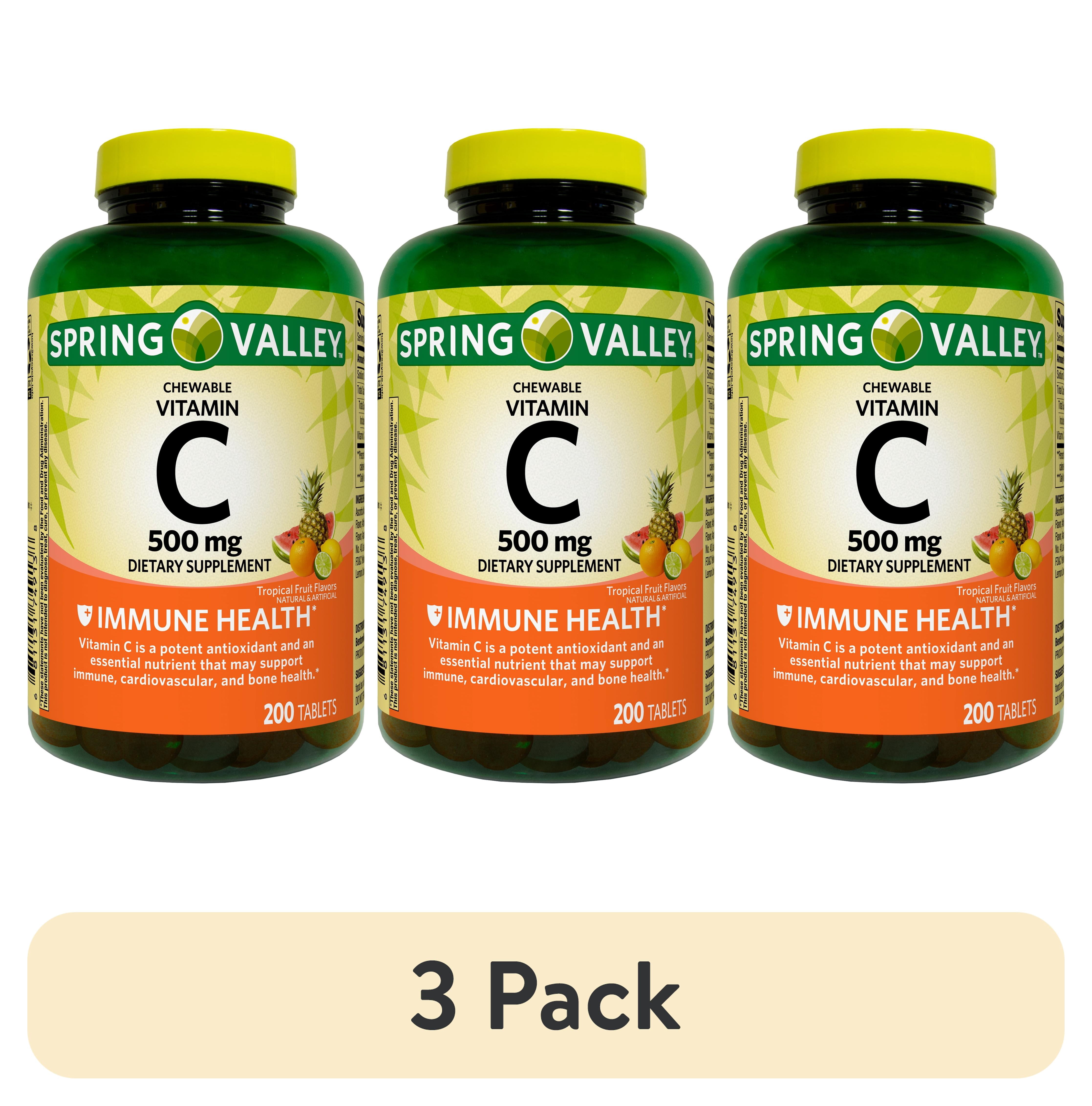 (3 pack) Spring Valley Vitamin C Chewable Tablets Dietary Supplement ...