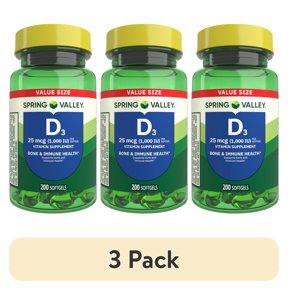 Spring Valley Vitamin D3 Softgels, 50 mcg (2,000 IU), 400 Count ...